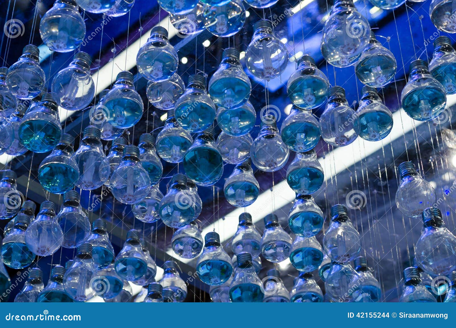 Beautiful Blue Light bulbs stock photo. Image of ecology - 42155244