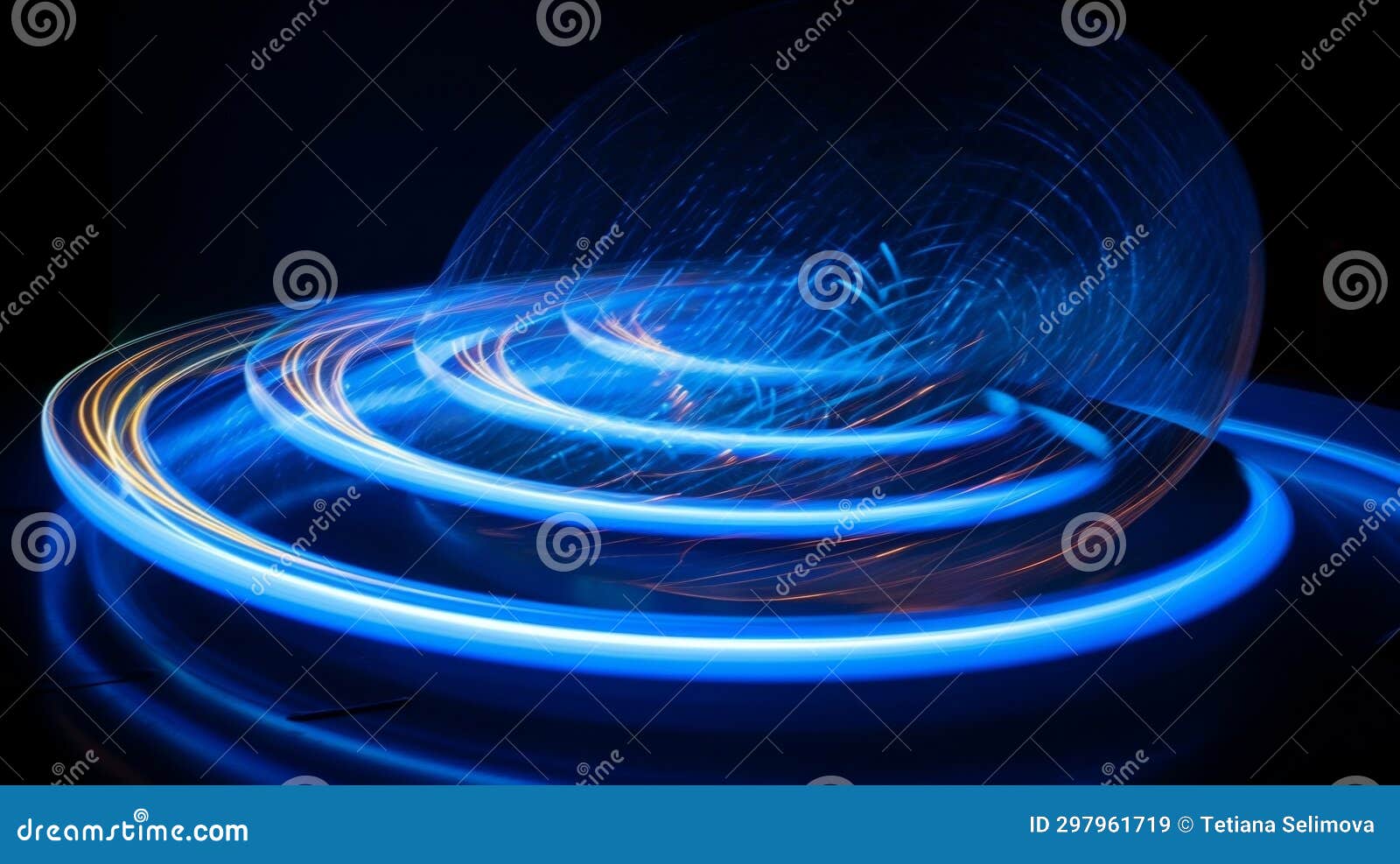 Beautiful Blue Light Effect of Neon Glow Lights and Flash. Background ...