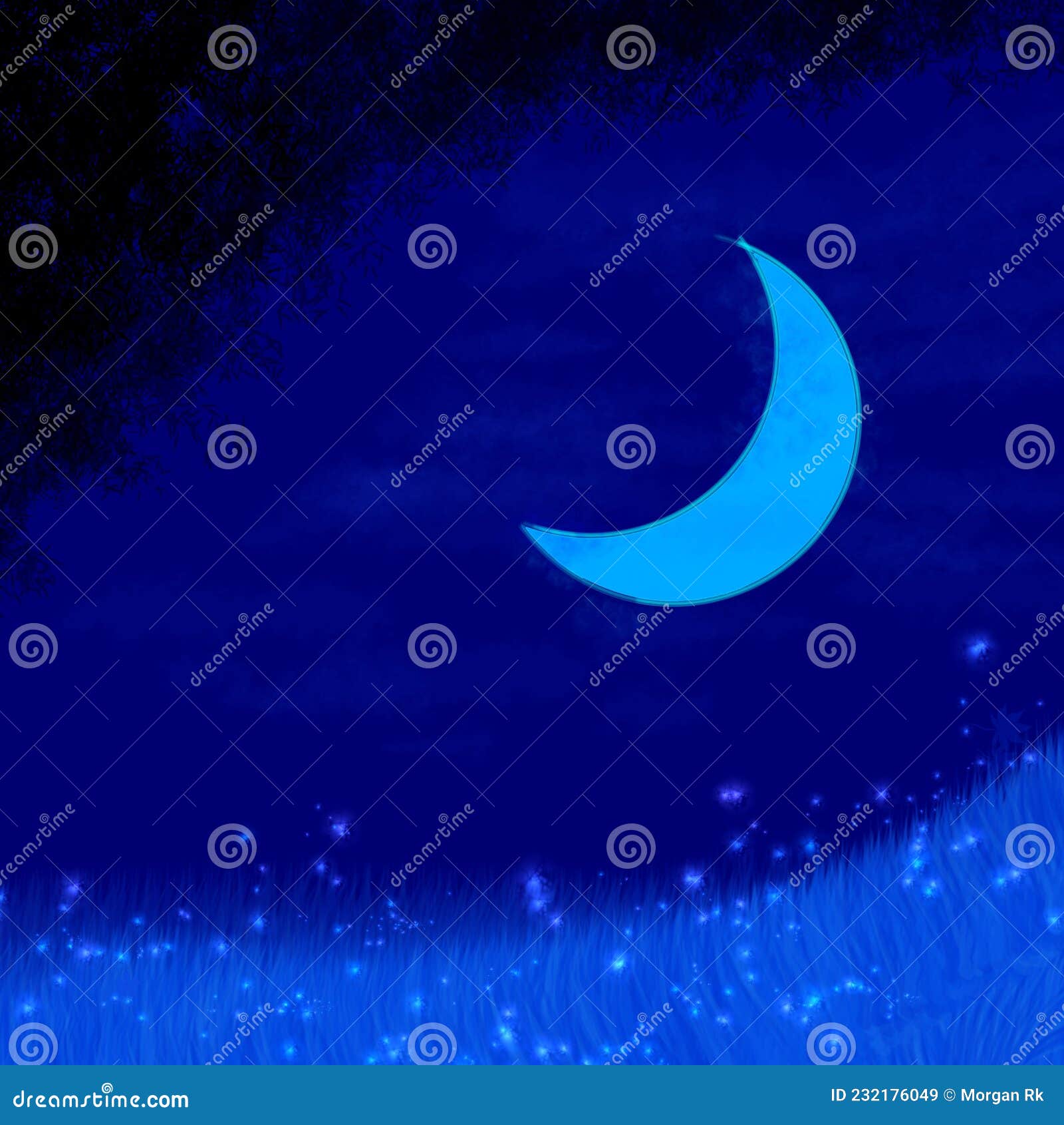 Beautiful Blue Moon Wallpaper Stock Illustration - Illustration of ...