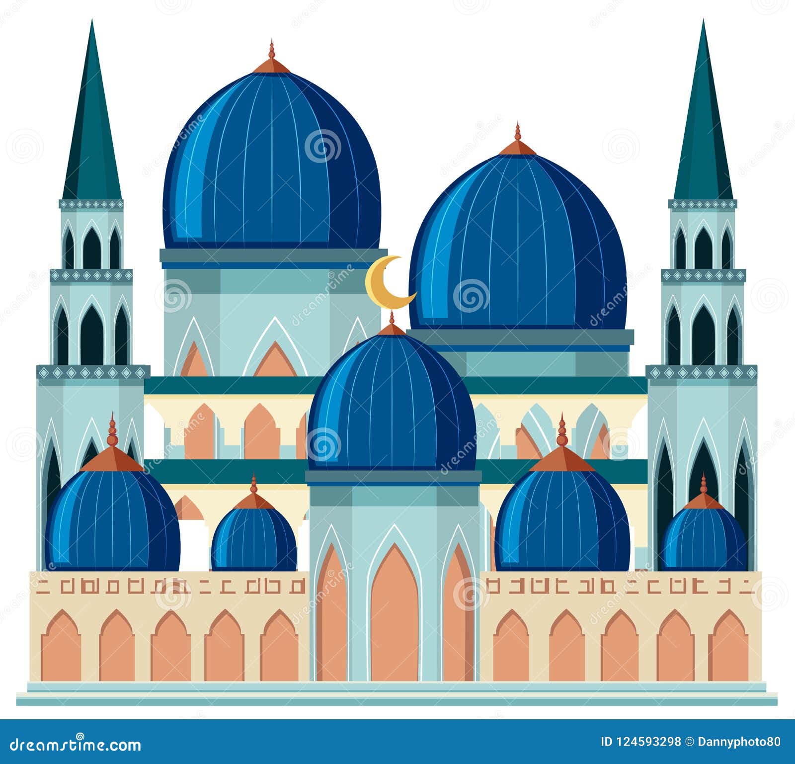 The Blue Mosque. Ottoman Era Mosque. Drawing Vector Outline Design ...