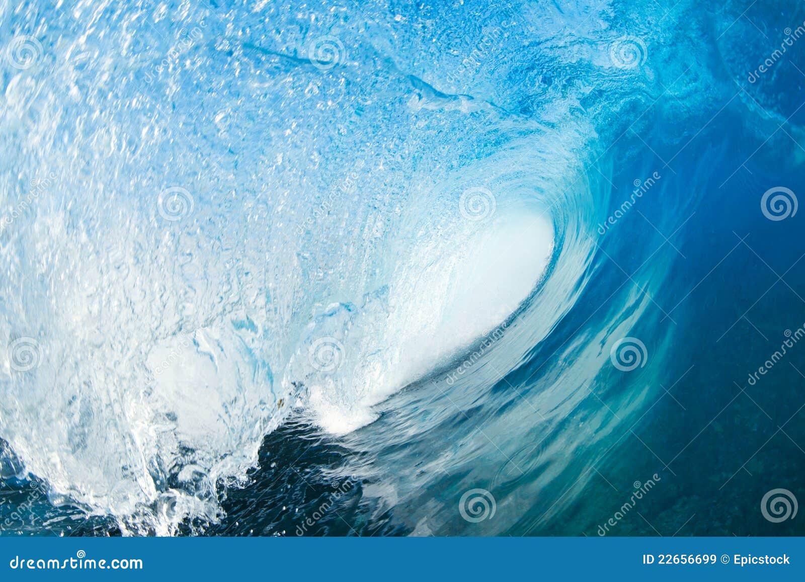 Beautiful Blue Ocean Wave stock image. Image of pure - 22656699