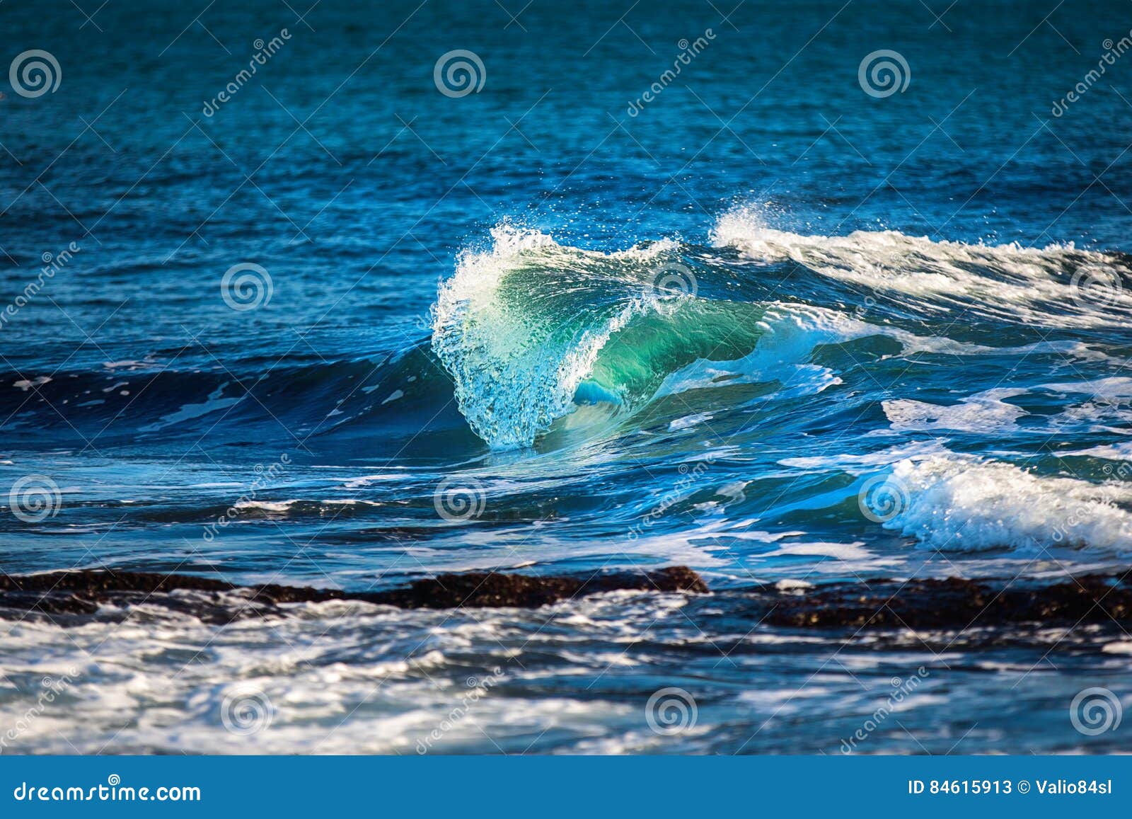 Beautiful Blue Ocean Wave stock image. Image of cool - 84615913