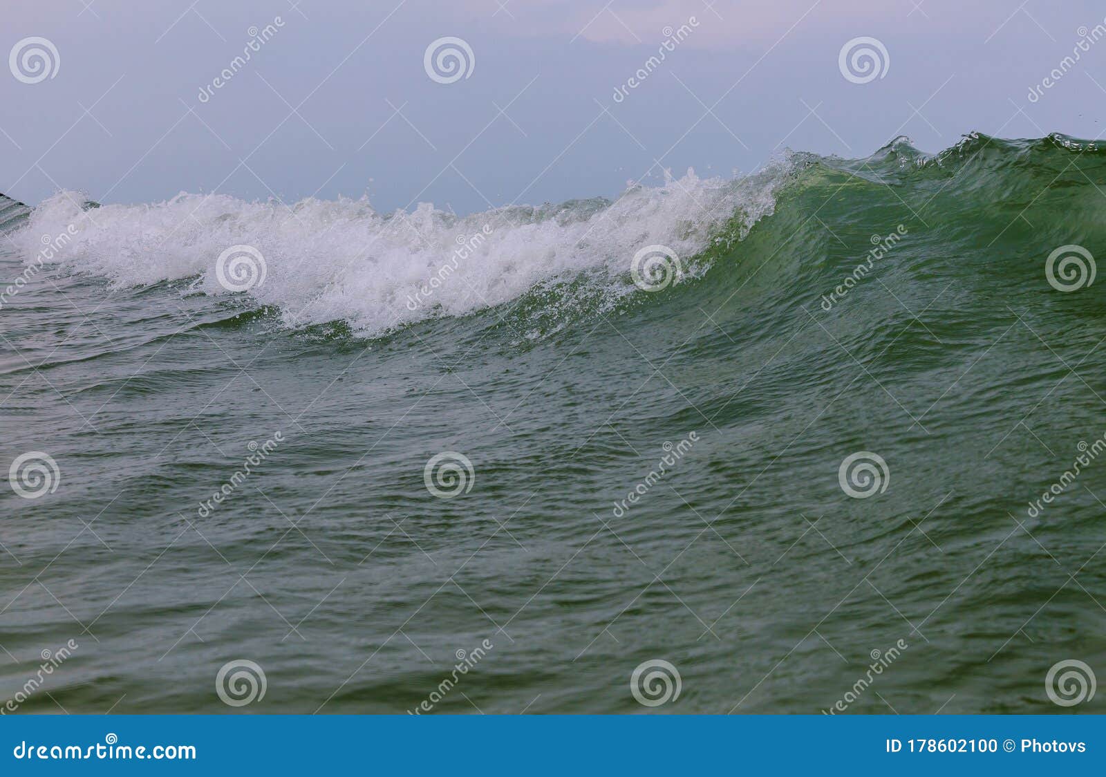Beautiful Blue Ocean Wave Panorama of Splashing Stock Photo - Image of ...