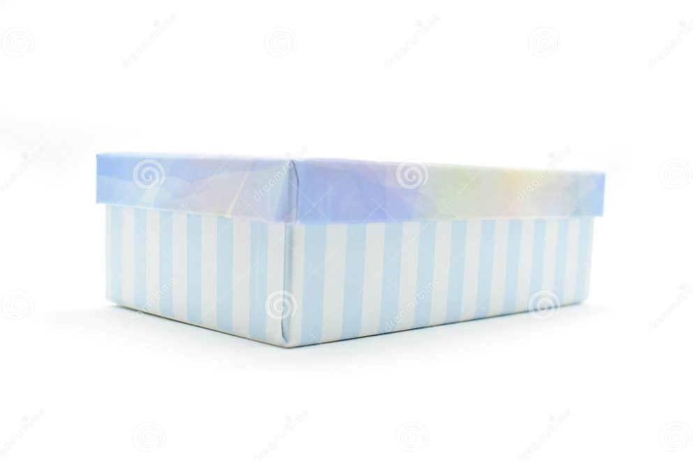 Beautiful Blue Paper Box on White Background Stock Photo - Image of ...