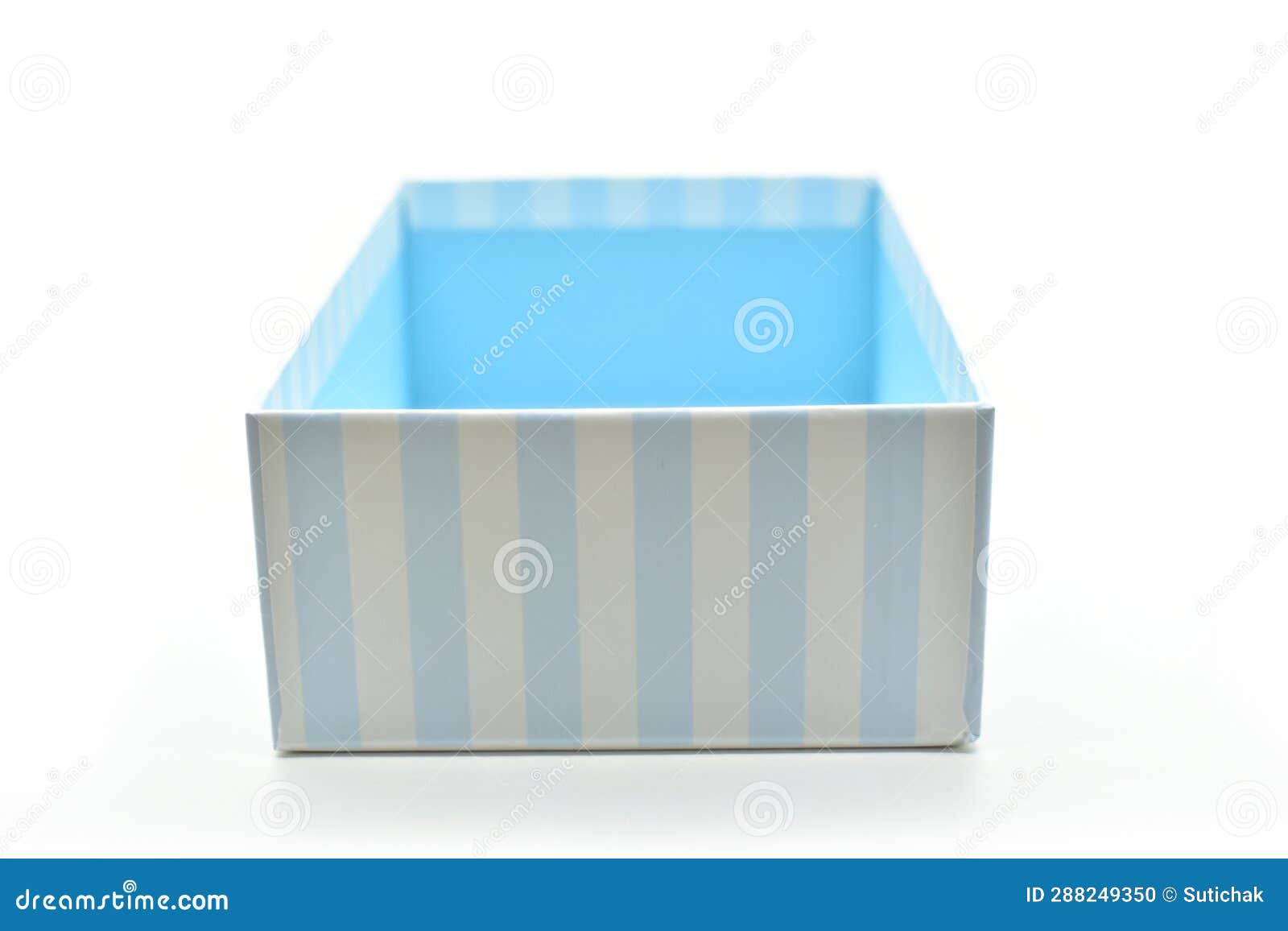 Beautiful Blue Paper Box on White Background, Package for Design Stock ...