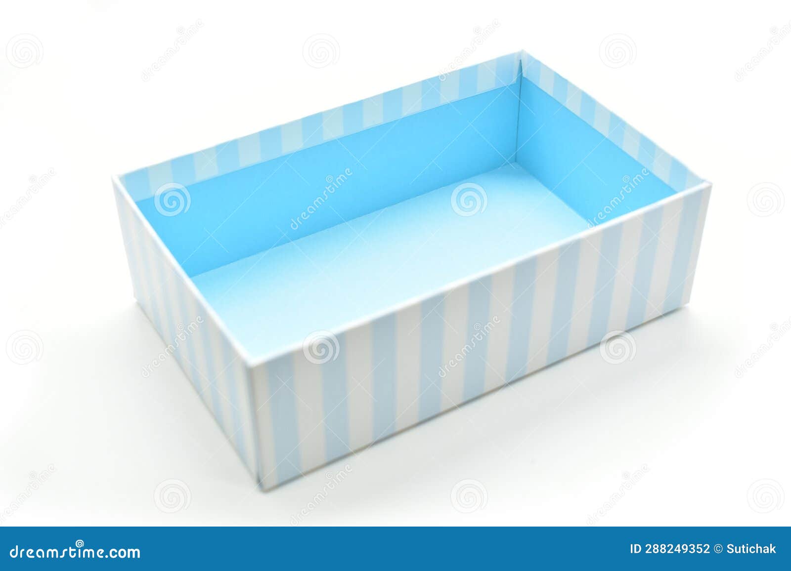 Beautiful Blue Paper Box on White Background, Package for Design Stock ...