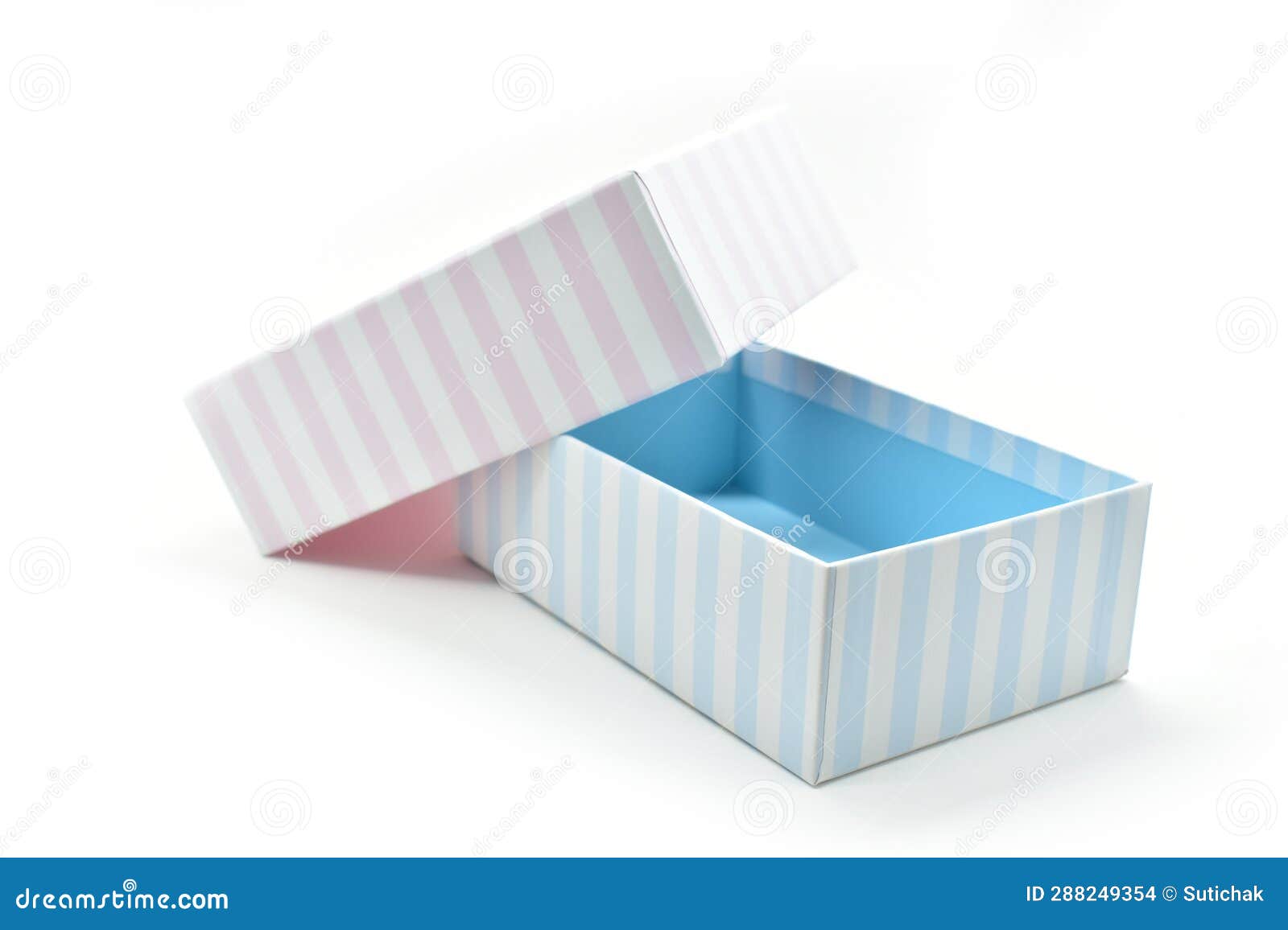Beautiful Blue Paper Box on White Background, Package for Design Stock ...