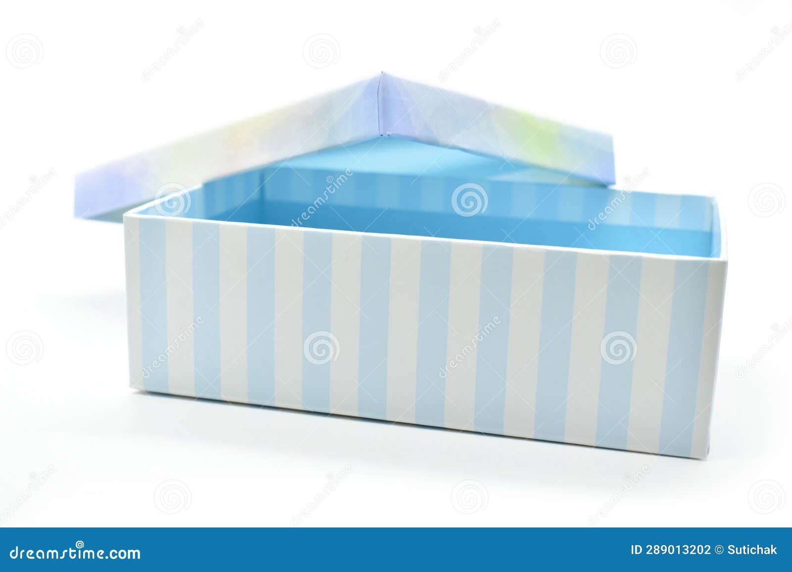 Beautiful Blue Paper Box on White Background, Package for Design Stock ...