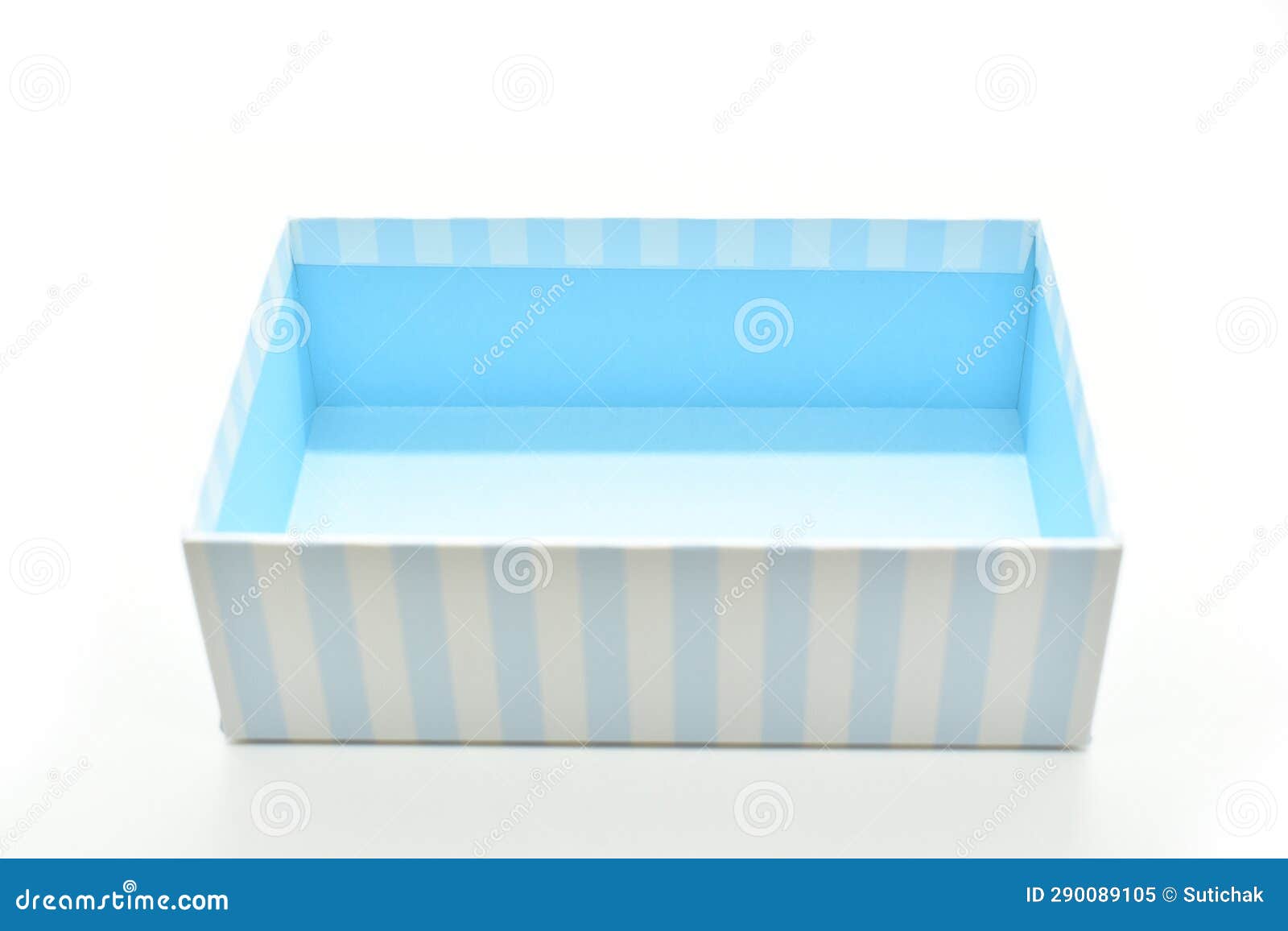 Beautiful Blue Paper Box on White Background, Package for Design Stock ...