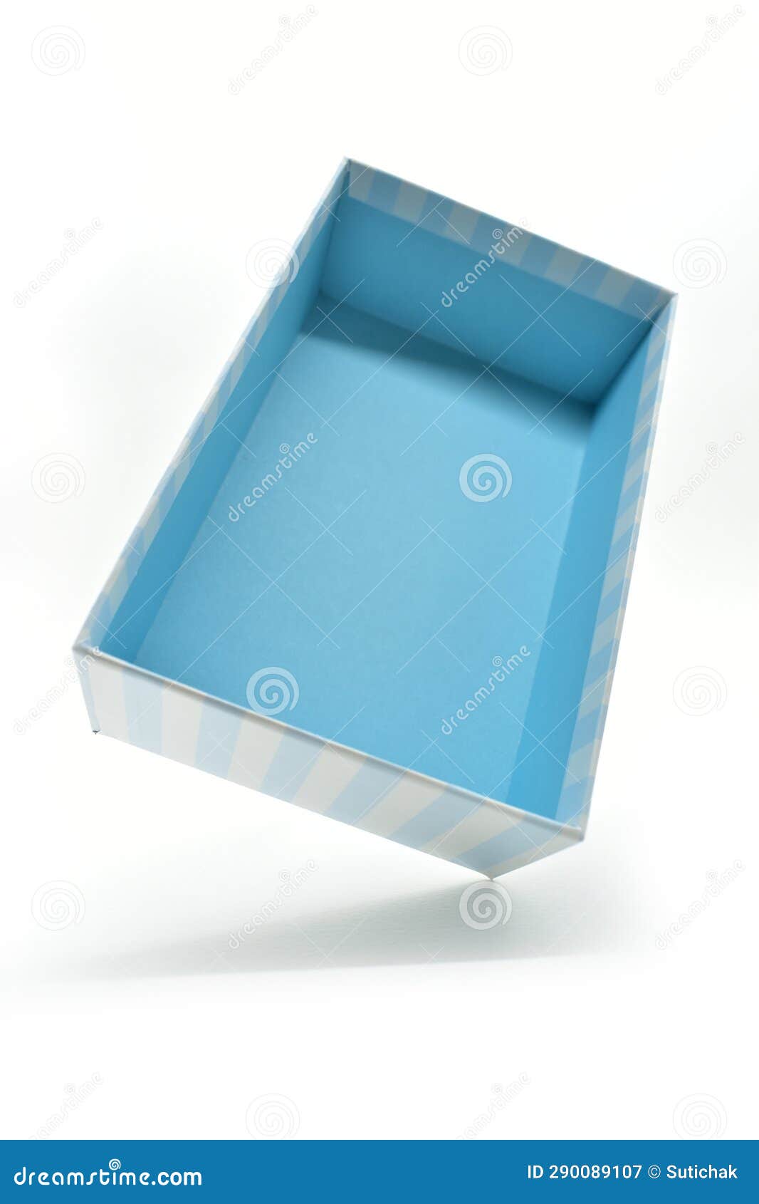 Beautiful Blue Paper Box on White Background, Package for Design Stock ...