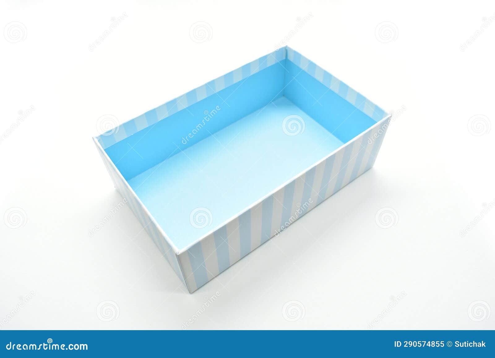 Beautiful Blue Paper Box on White Background, Package for Design Stock ...