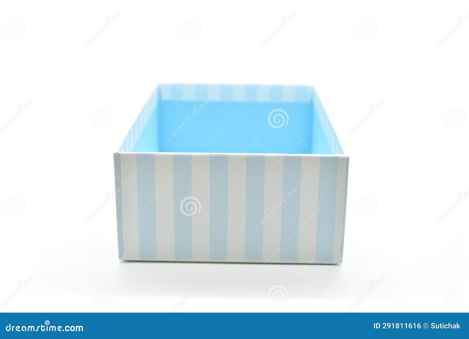 Beautiful Blue Paper Box on White Background, Package for Design Stock ...