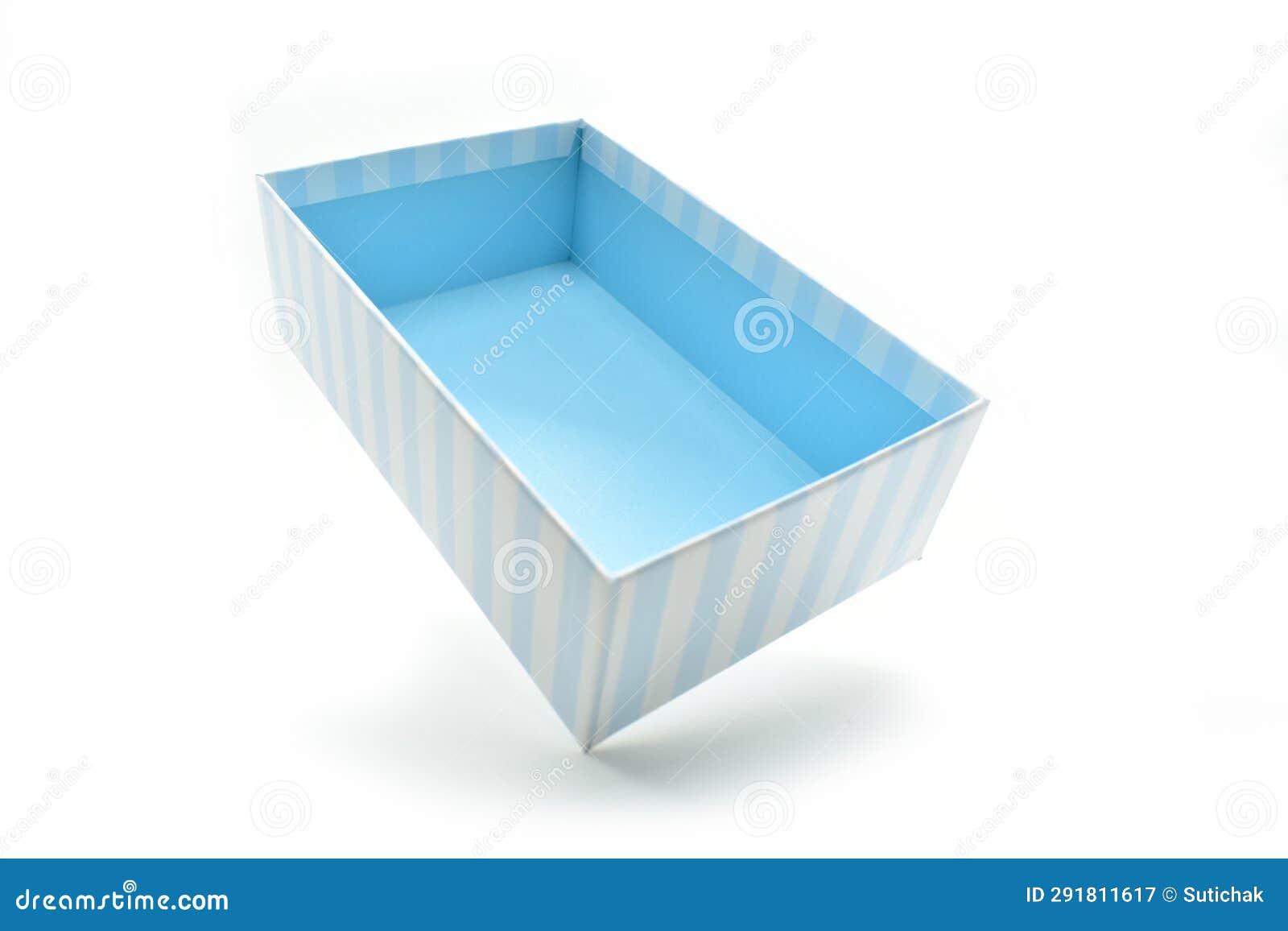 Beautiful Blue Paper Box on White Background, Package for Design Stock ...