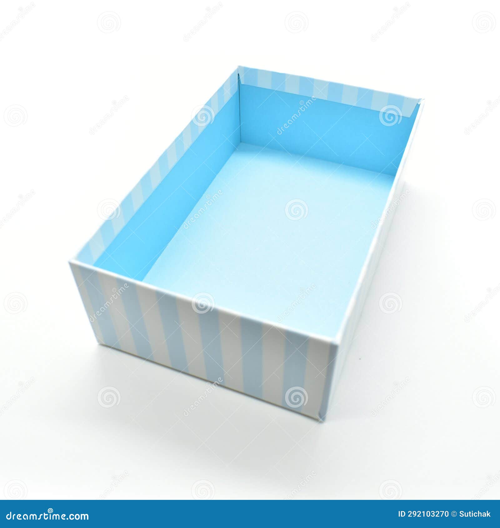 Beautiful Blue Paper Box on White Background, Package for Design Stock ...