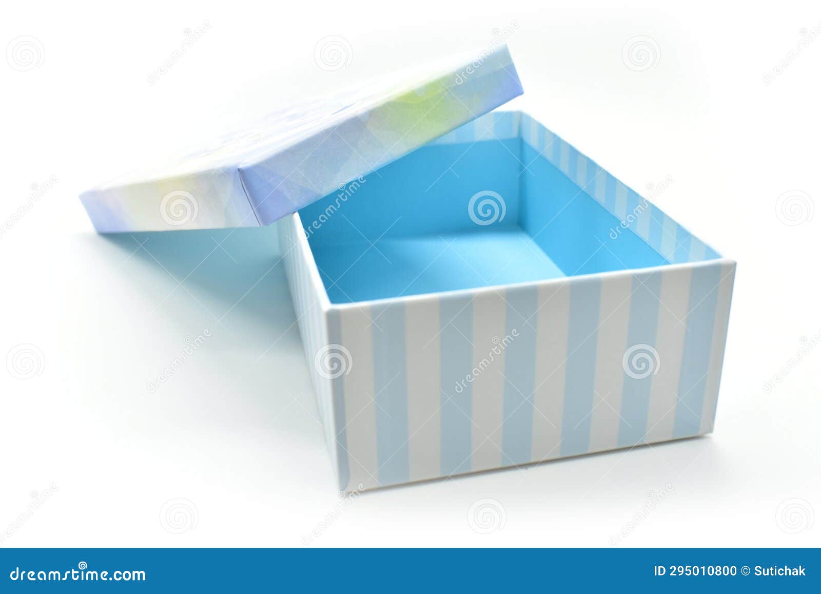 Beautiful Blue Paper Box on White Background, Package for Design Stock ...