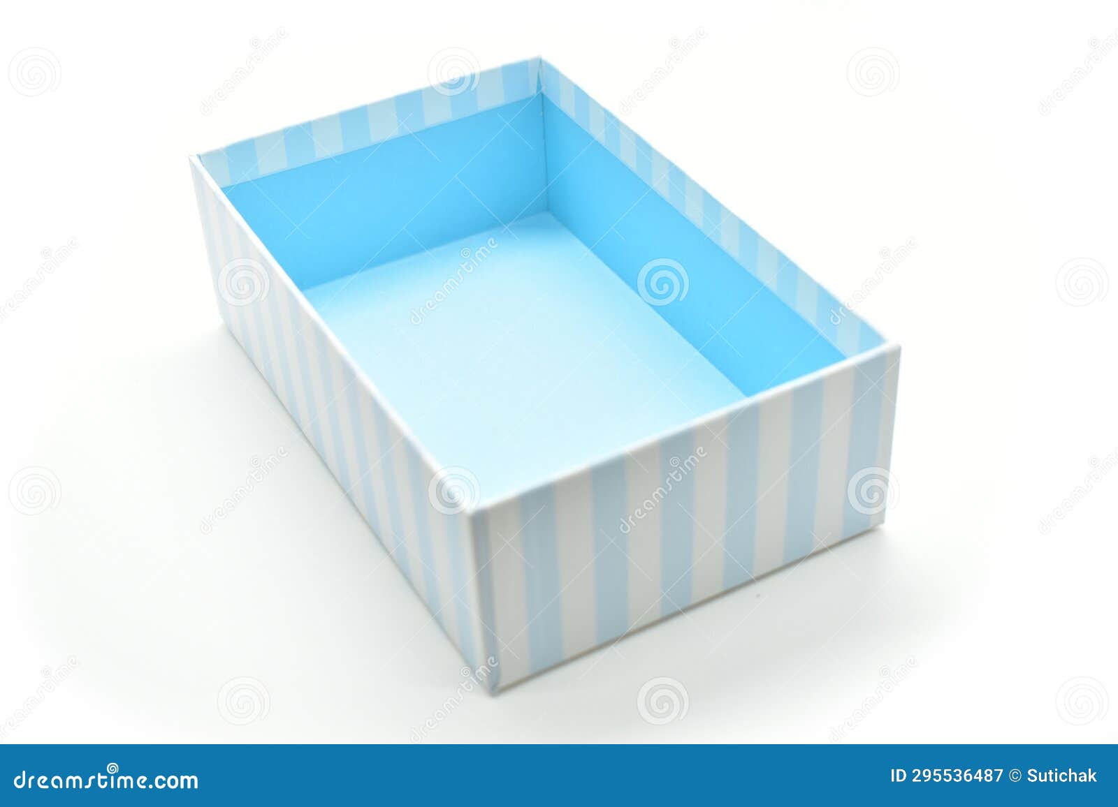 Beautiful Blue Paper Box on White Background, Package for Design Stock ...
