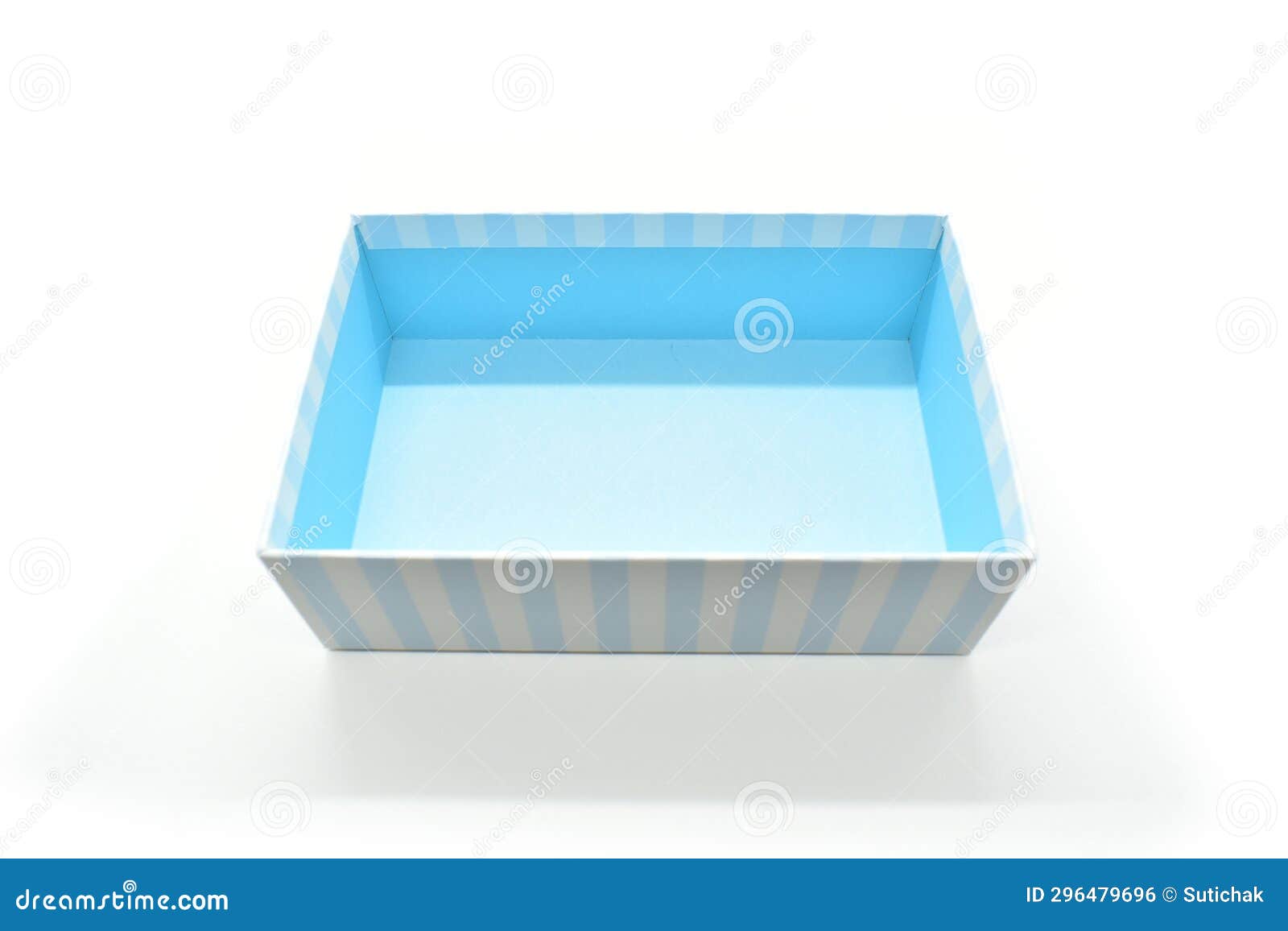 Beautiful Blue Paper Box on White Background, Package for Design Stock ...