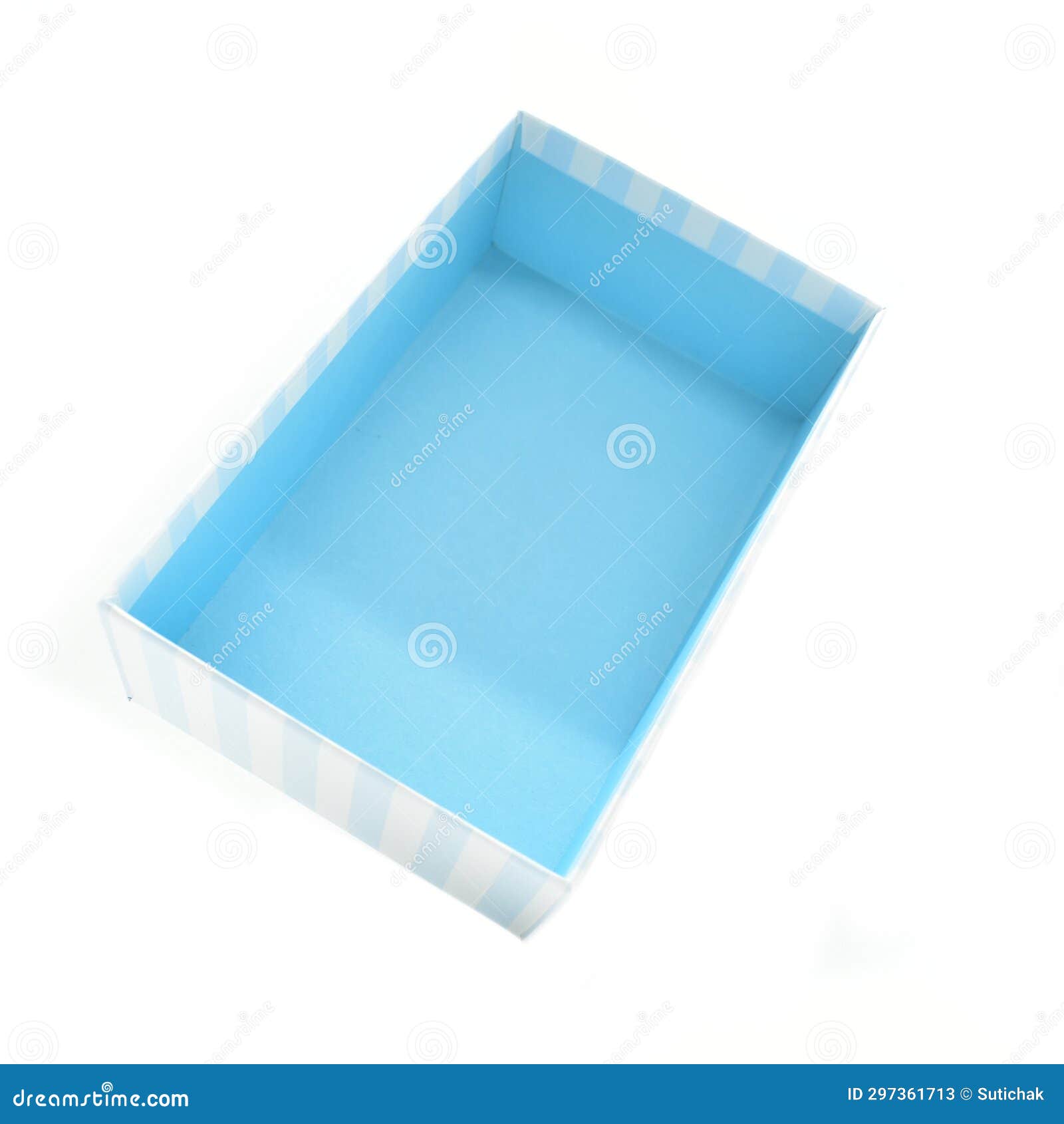 Beautiful Blue Paper Box on White Background, Package for Design Stock ...