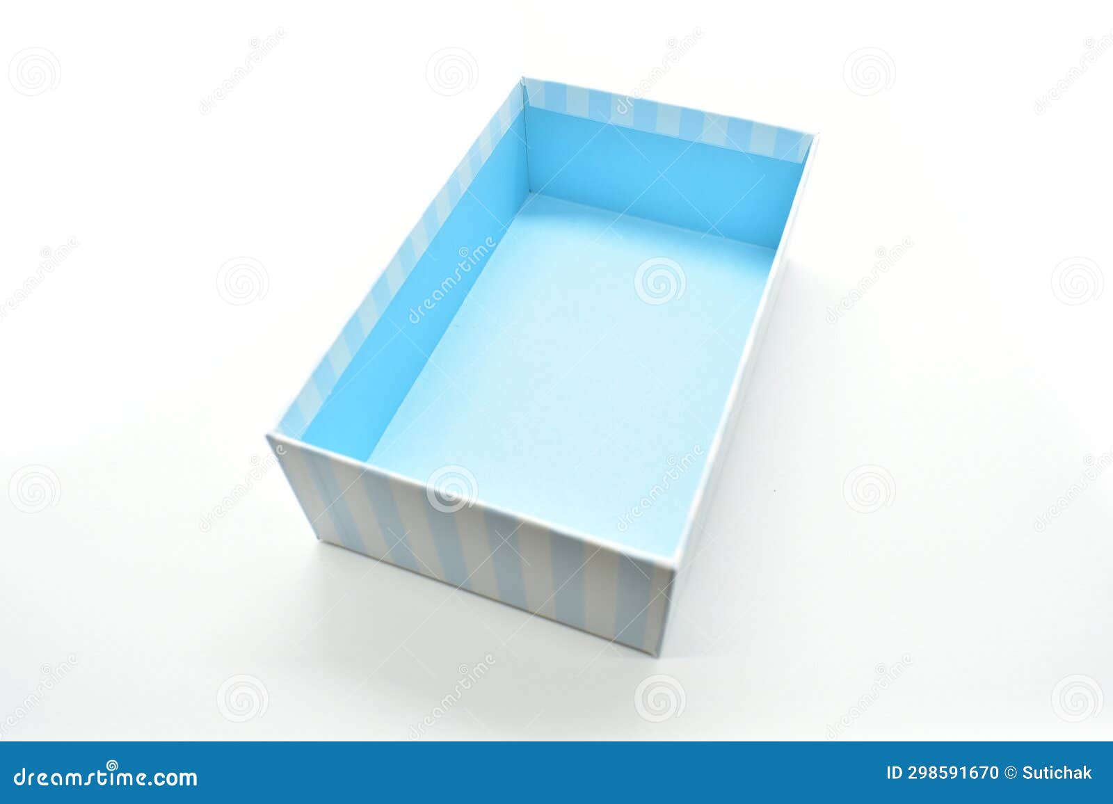 Beautiful Blue Paper Box on White Background, Package for Design Stock ...