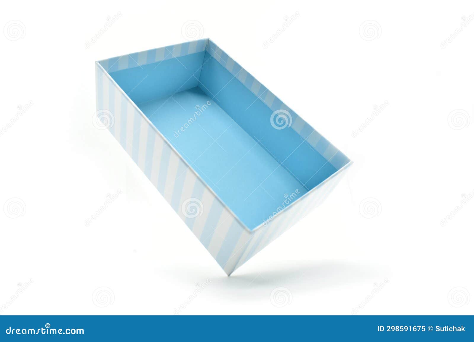 Beautiful Blue Paper Box on White Background, Package for Design Stock ...