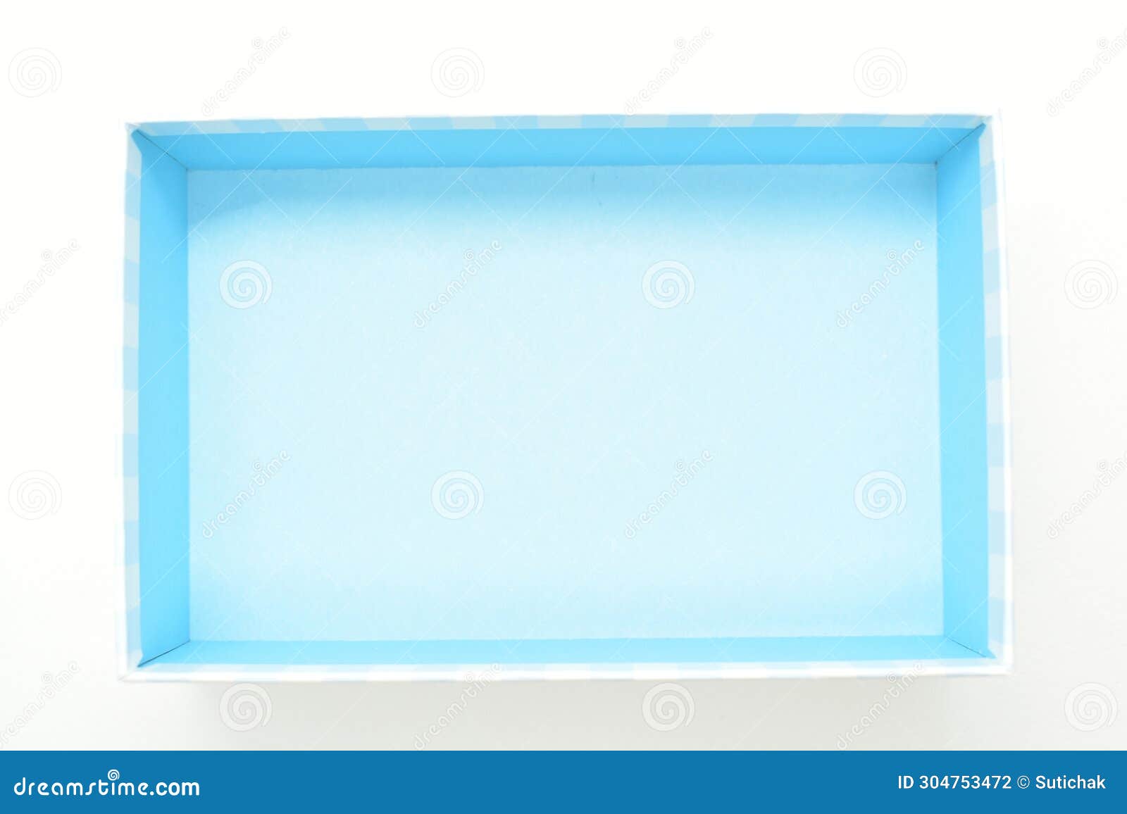 Beautiful Blue Paper Box on White Background, Package for Design Stock ...