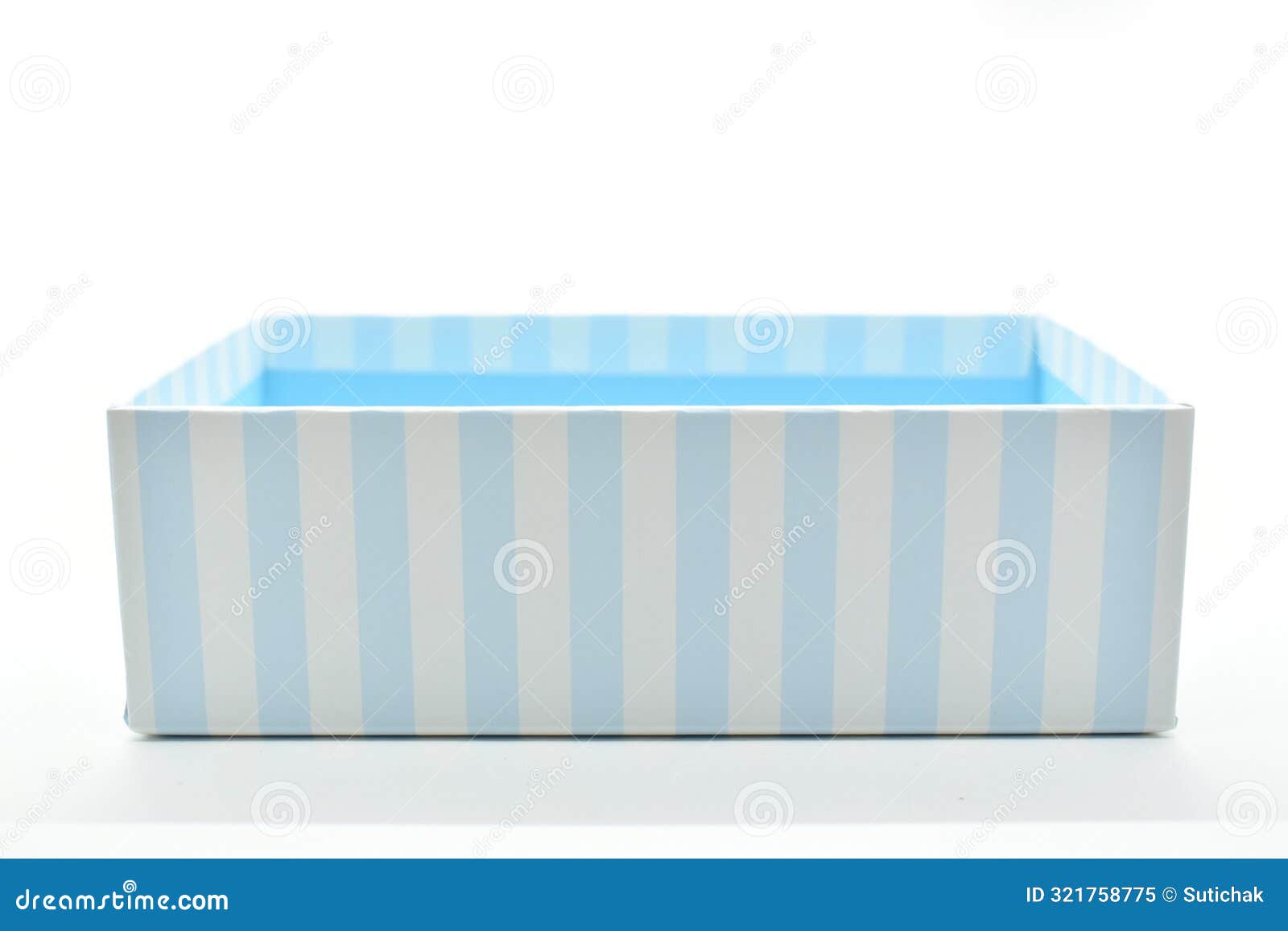 Beautiful Blue Paper Box on White Background, Package for Design Stock ...