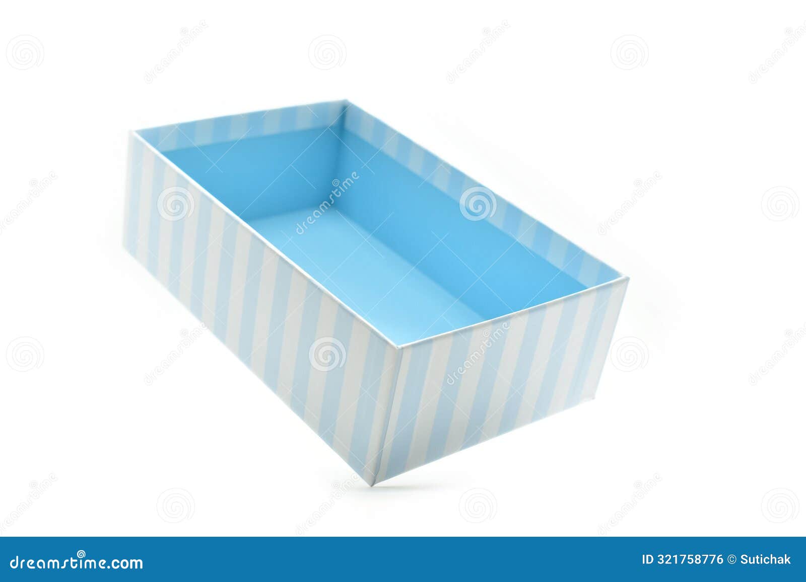 Beautiful Blue Paper Box on White Background, Package for Design Stock ...