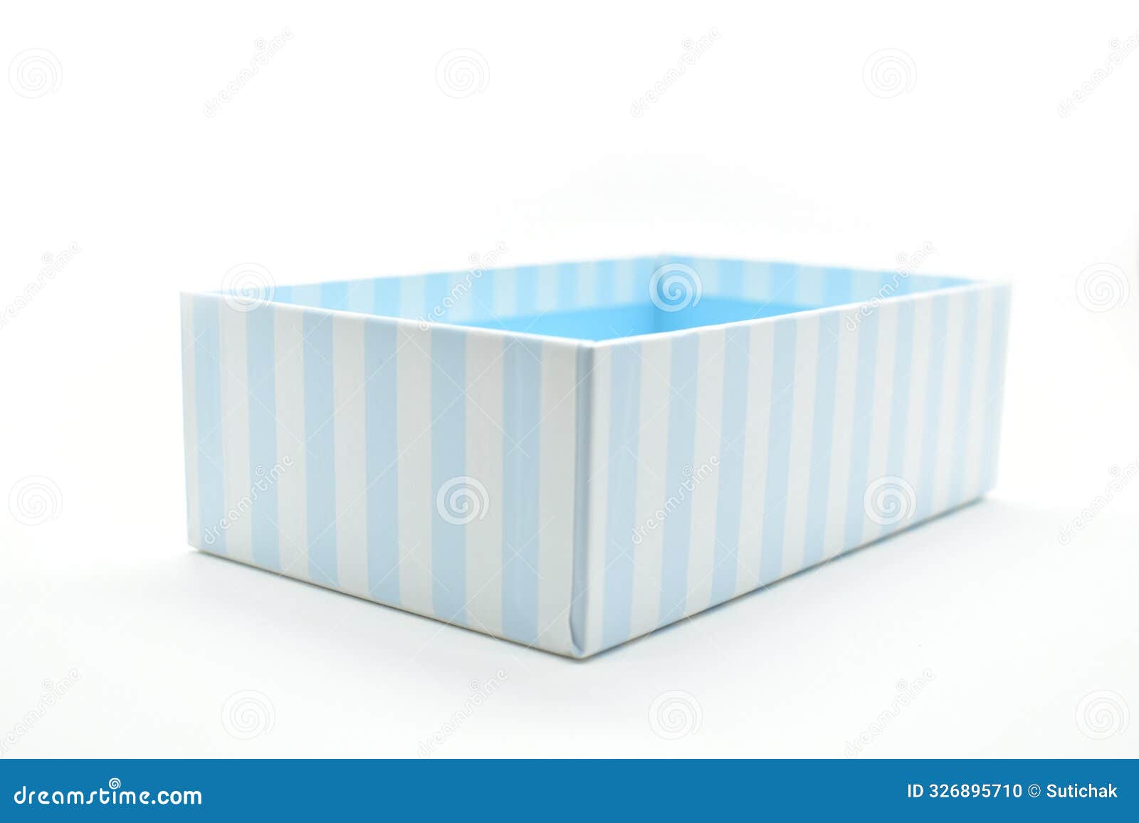 Beautiful Blue Paper Box on White Background, Package for Design Stock ...