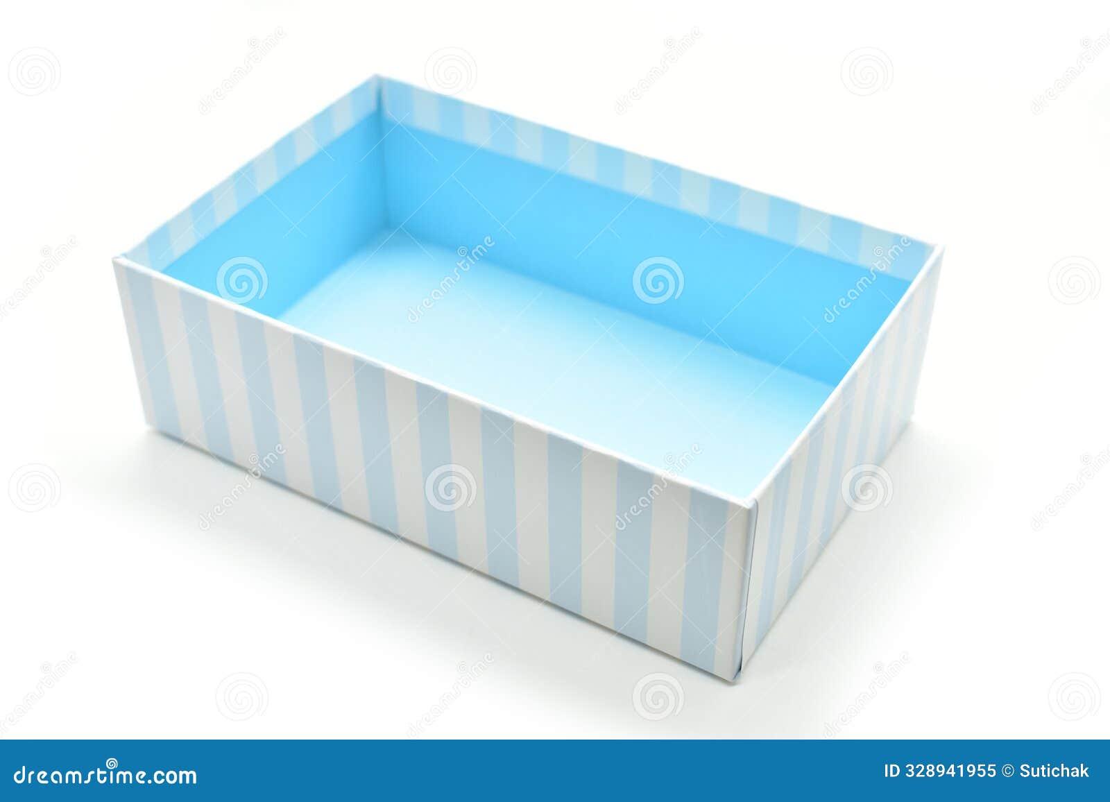 Beautiful Blue Paper Box on White Background, Package for Design Stock ...