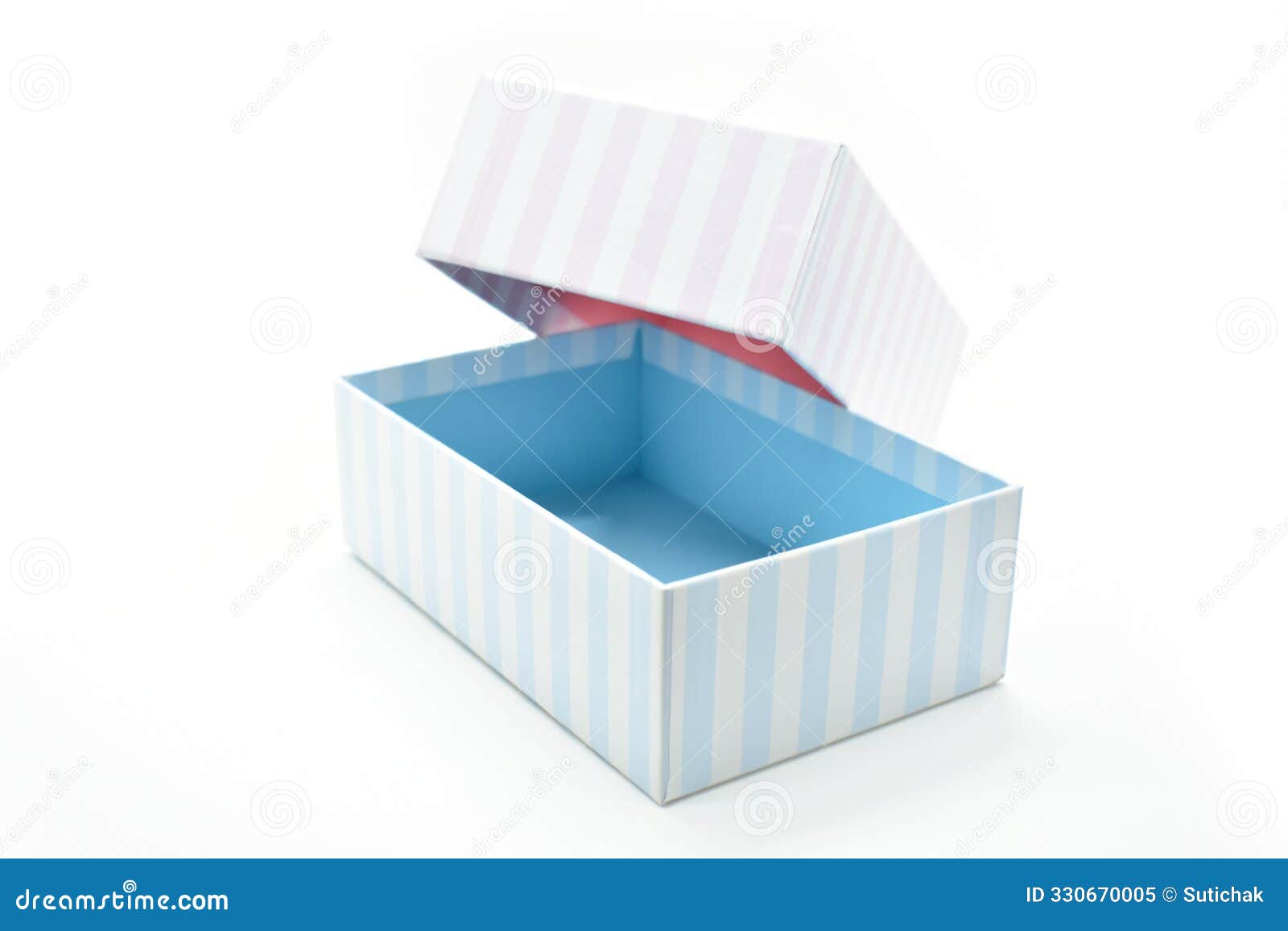Beautiful Blue Paper Box on White Background, Package for Design Stock ...