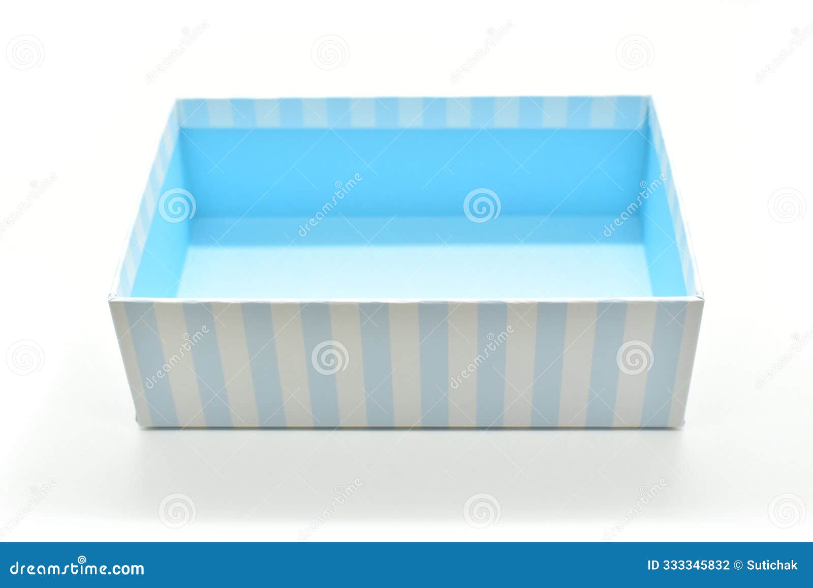 Beautiful Blue Paper Box on White Background, Package for Design Stock ...