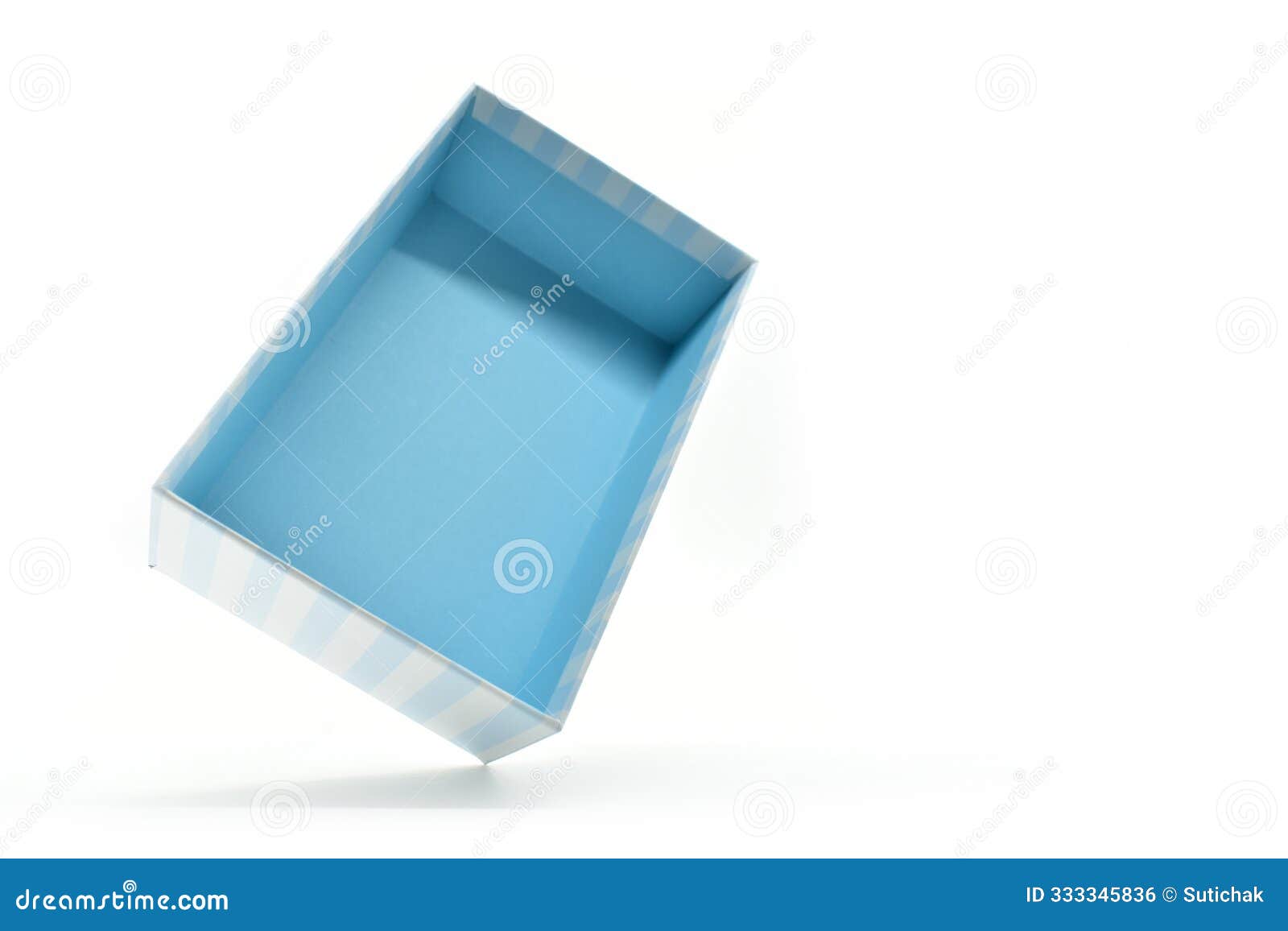 Beautiful Blue Paper Box on White Background, Package for Design Stock ...