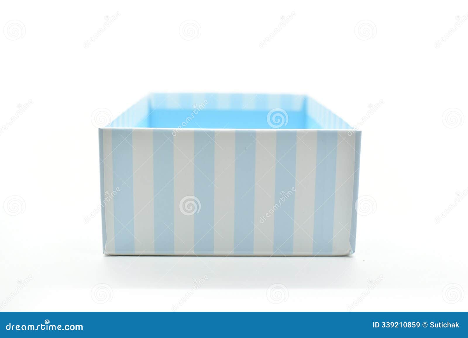 Beautiful Blue Paper Box on White Background, Package for Design Stock ...
