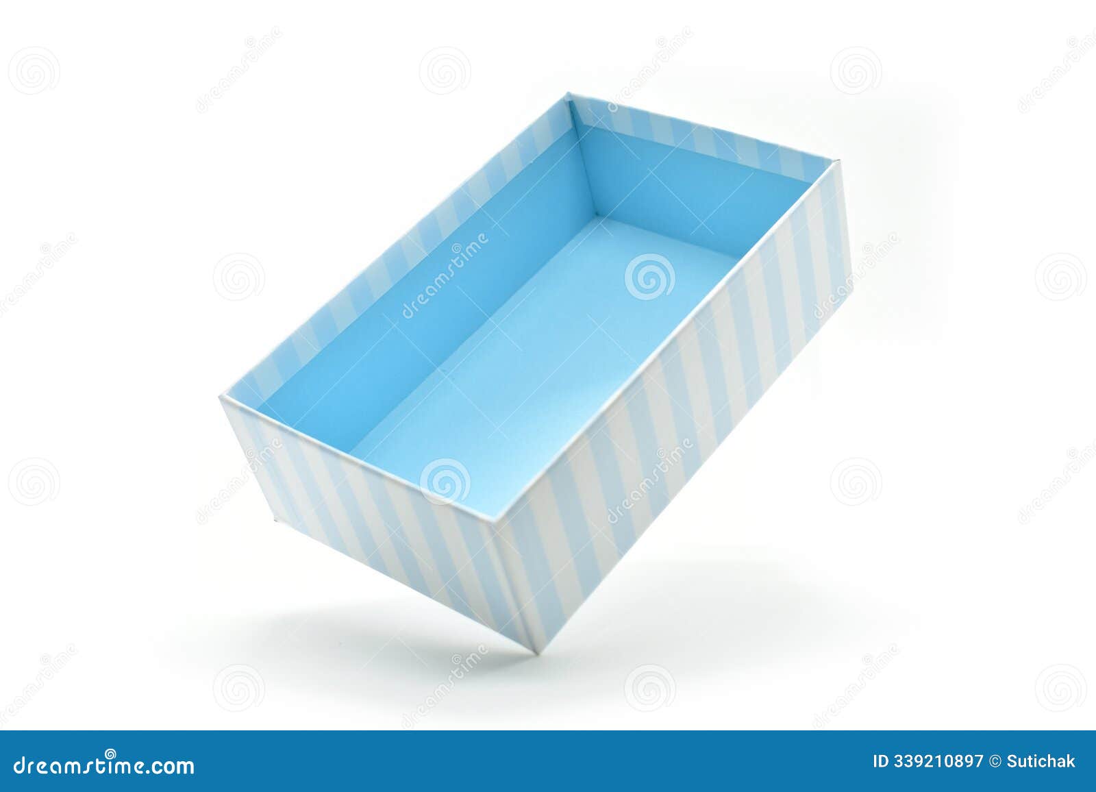 Beautiful Blue Paper Box on White Background, Package for Design Stock ...