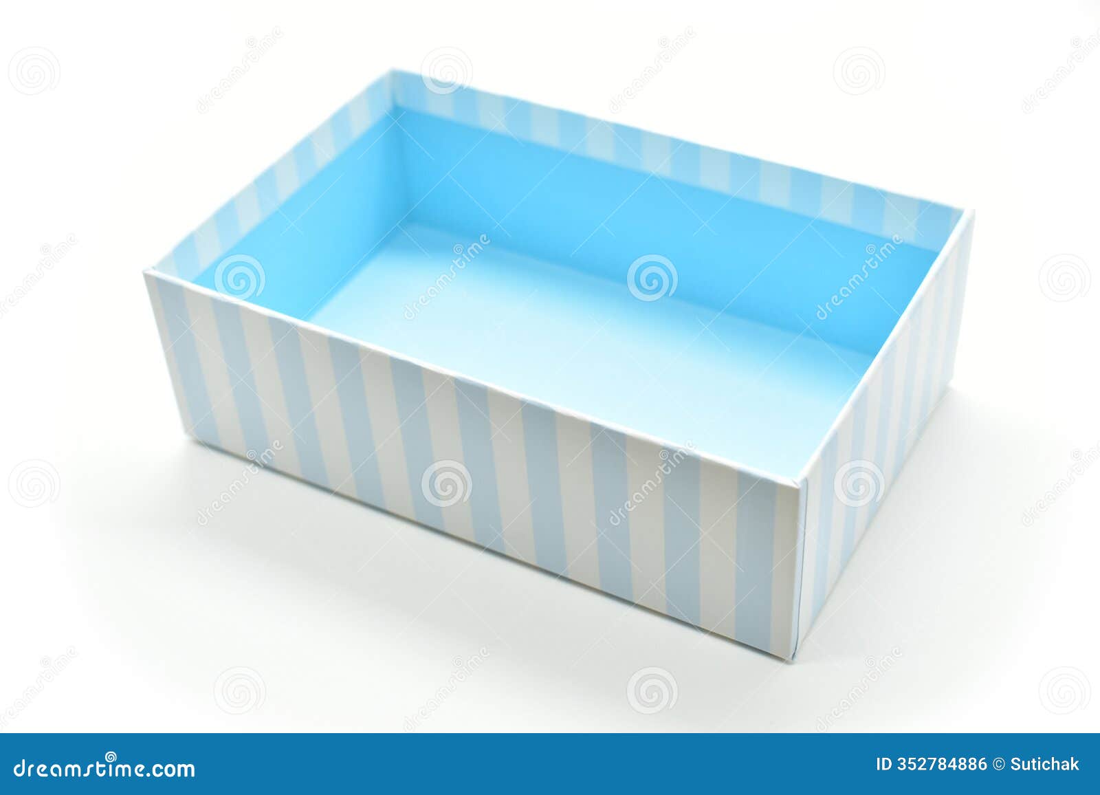 Beautiful Blue Paper Box on White Background, Package for Design Stock ...