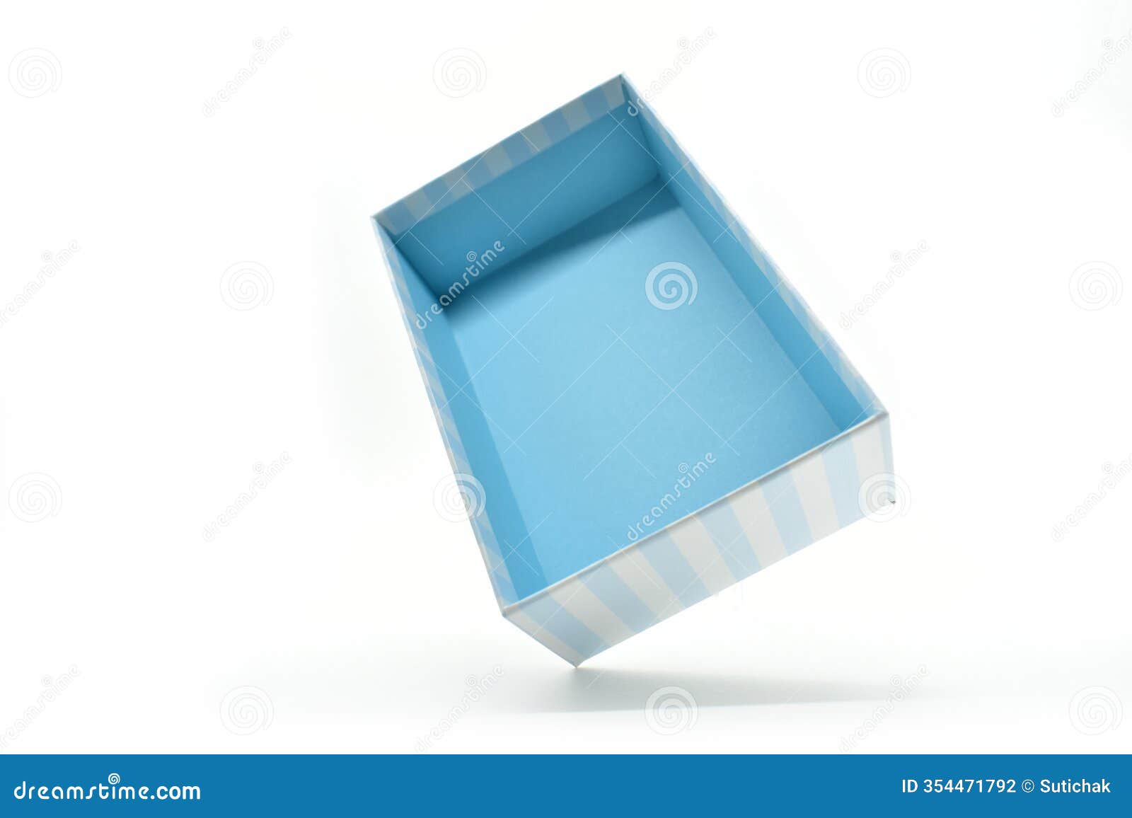 Beautiful Blue Paper Box on White Background, Package for Design Stock ...