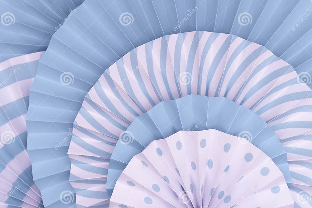 Beautiful Blue Paper Fans Background Stock Image - Image of blue ...