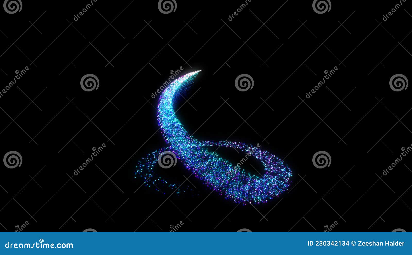 Beautiful Blue Particle with Black Background Stock Illustration ...