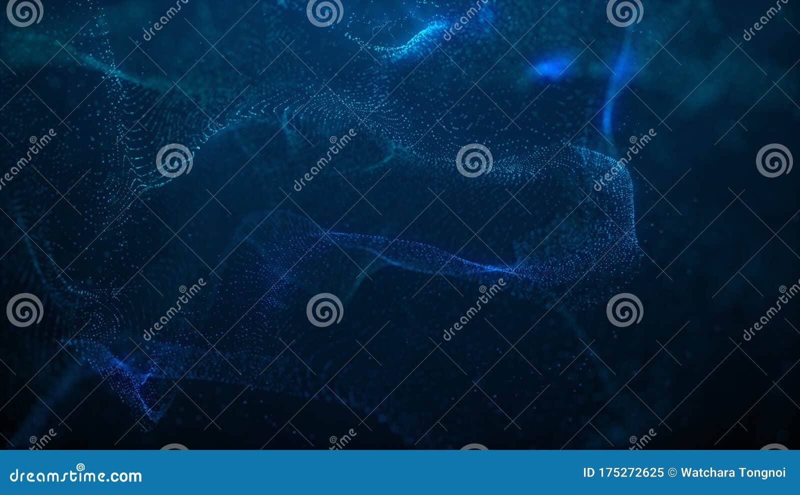 Beautiful Blue Particle Flow Abstract Background Fluid Wavy Design ...