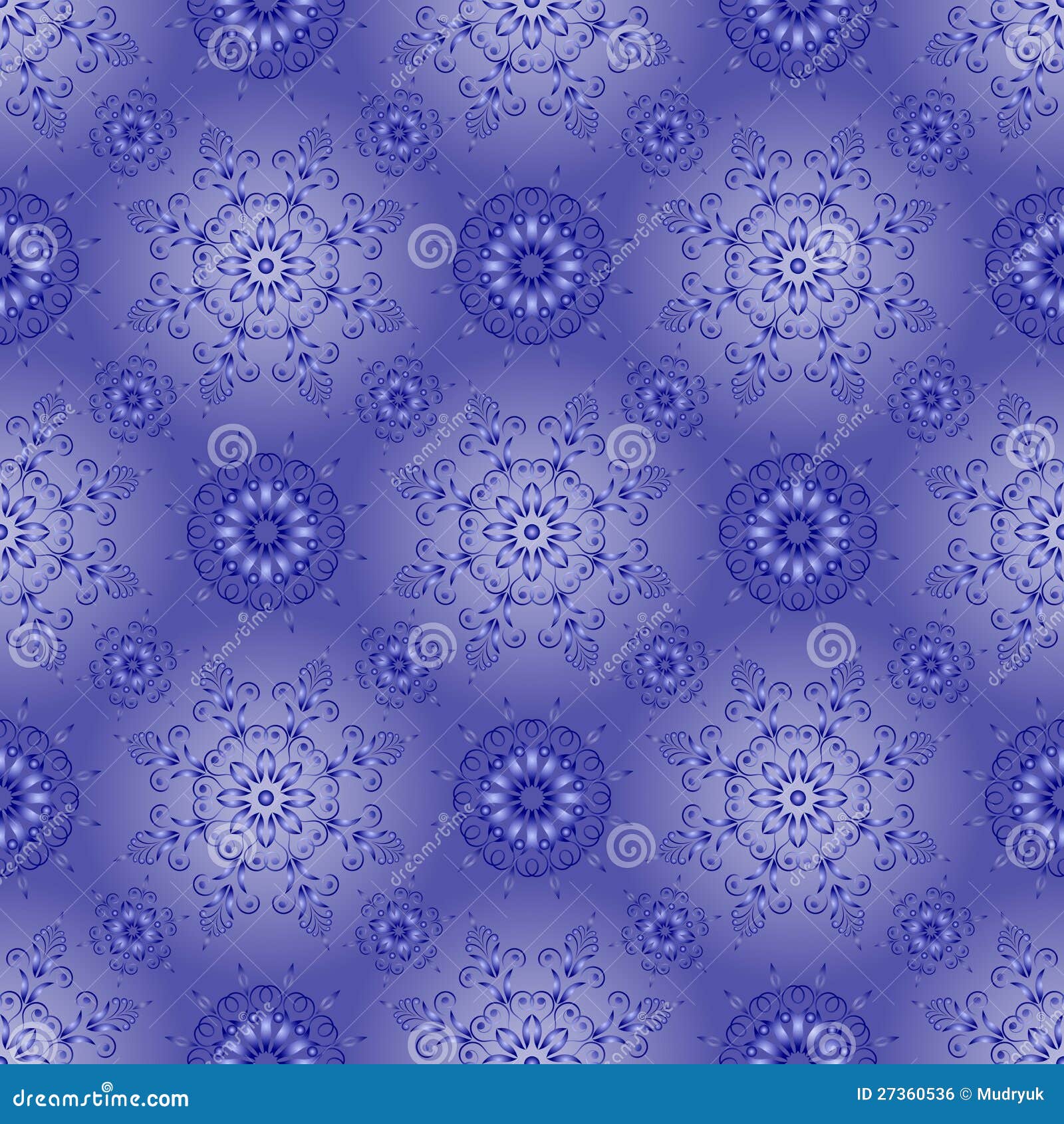 Beautiful Blue Pattern on a Blue. Seamless Stock Vector - Illustration ...