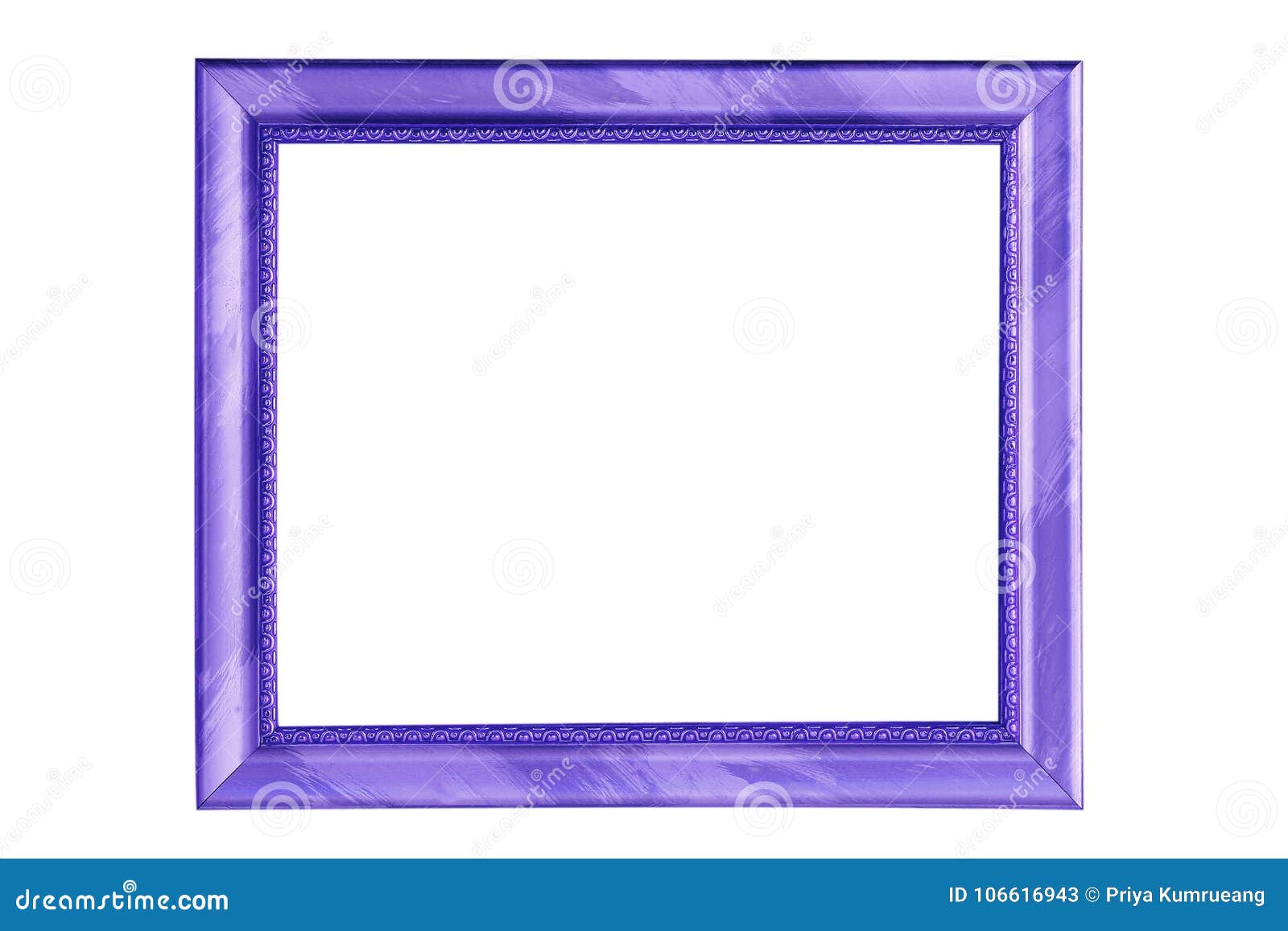 Beautiful Blue Picture Frame Isolated on White Background. Stock Image ...