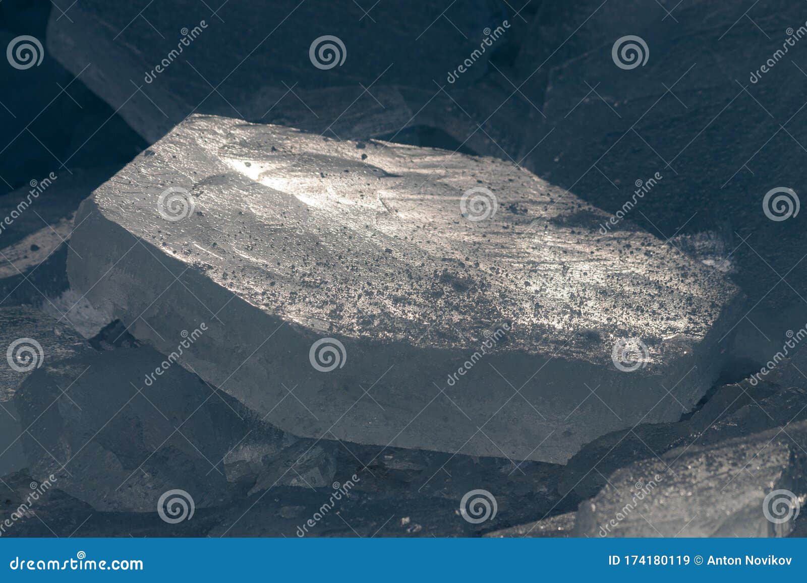 Beautiful Piece of Ice on the Snow Stock Image - Image of close, cool ...