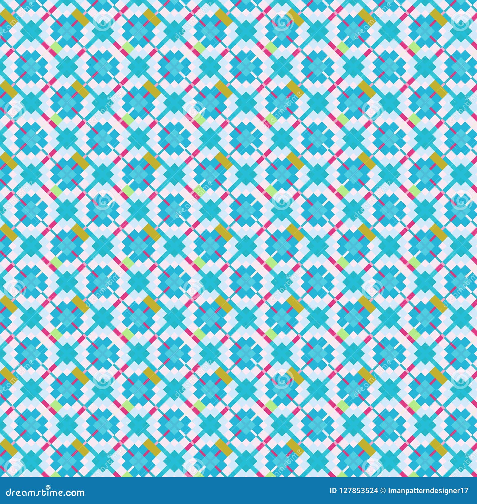 Soft Blue Squares and Diamonds Seamless Pattern Stock Vector ...