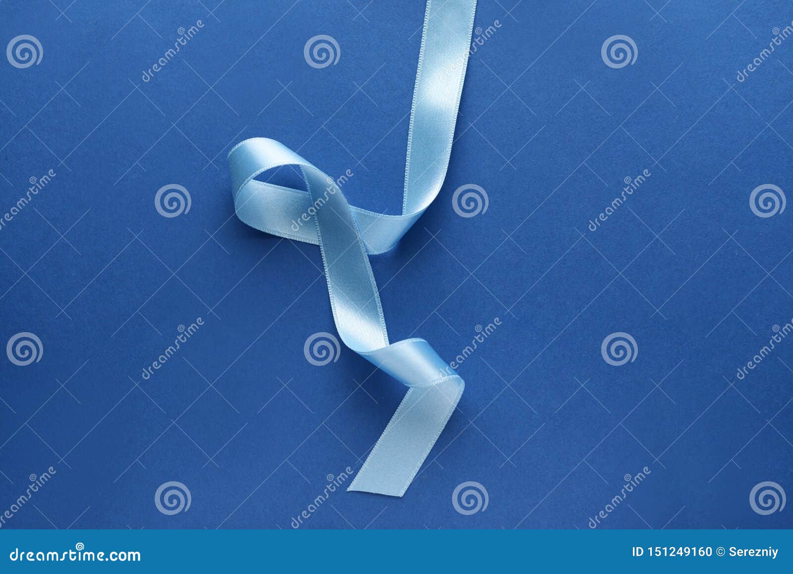 Beautiful Blue Ribbon on Color Background Stock Photo - Image of ...