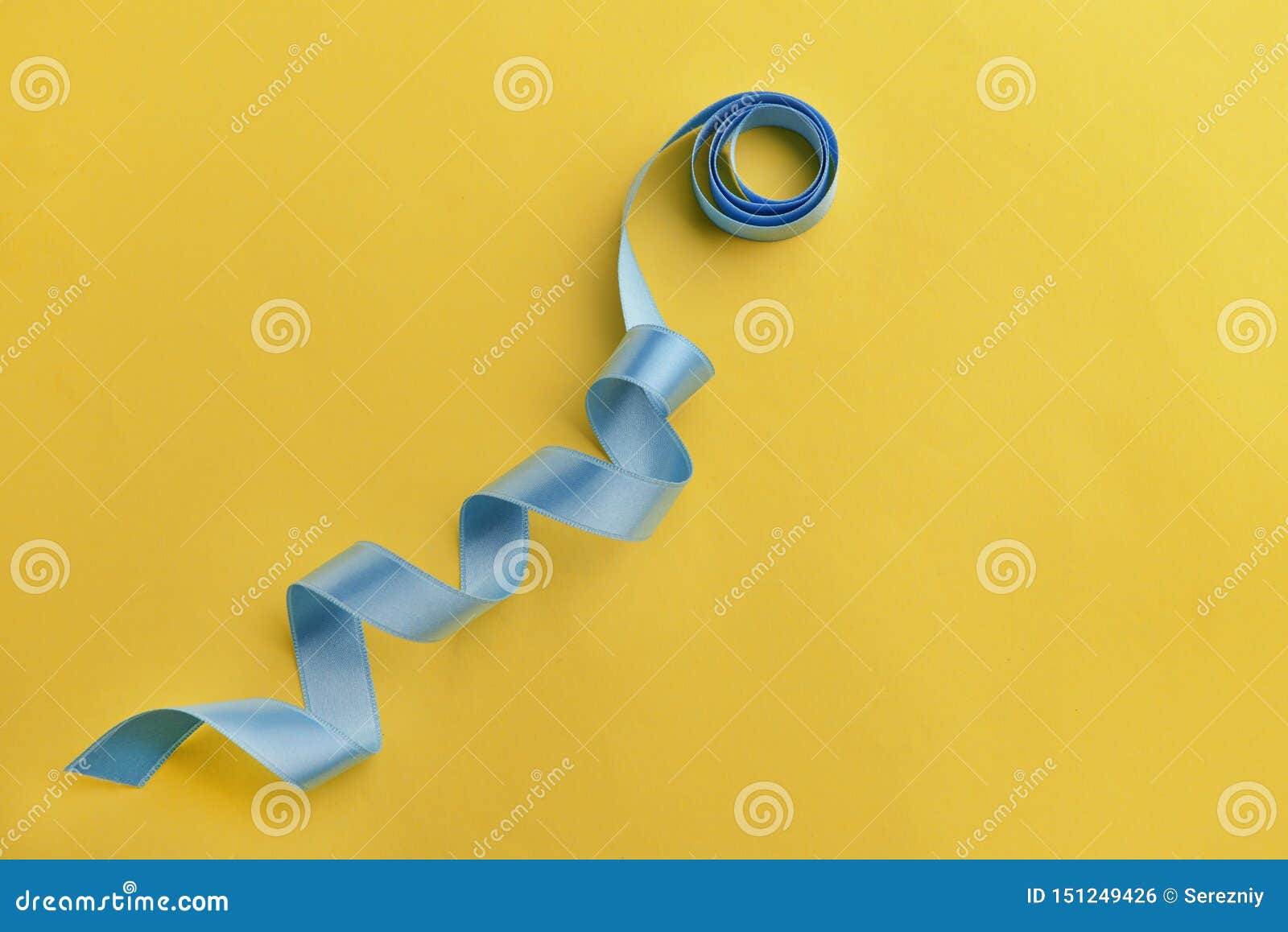 Beautiful Blue Ribbon on Color Background Stock Photo - Image of ...