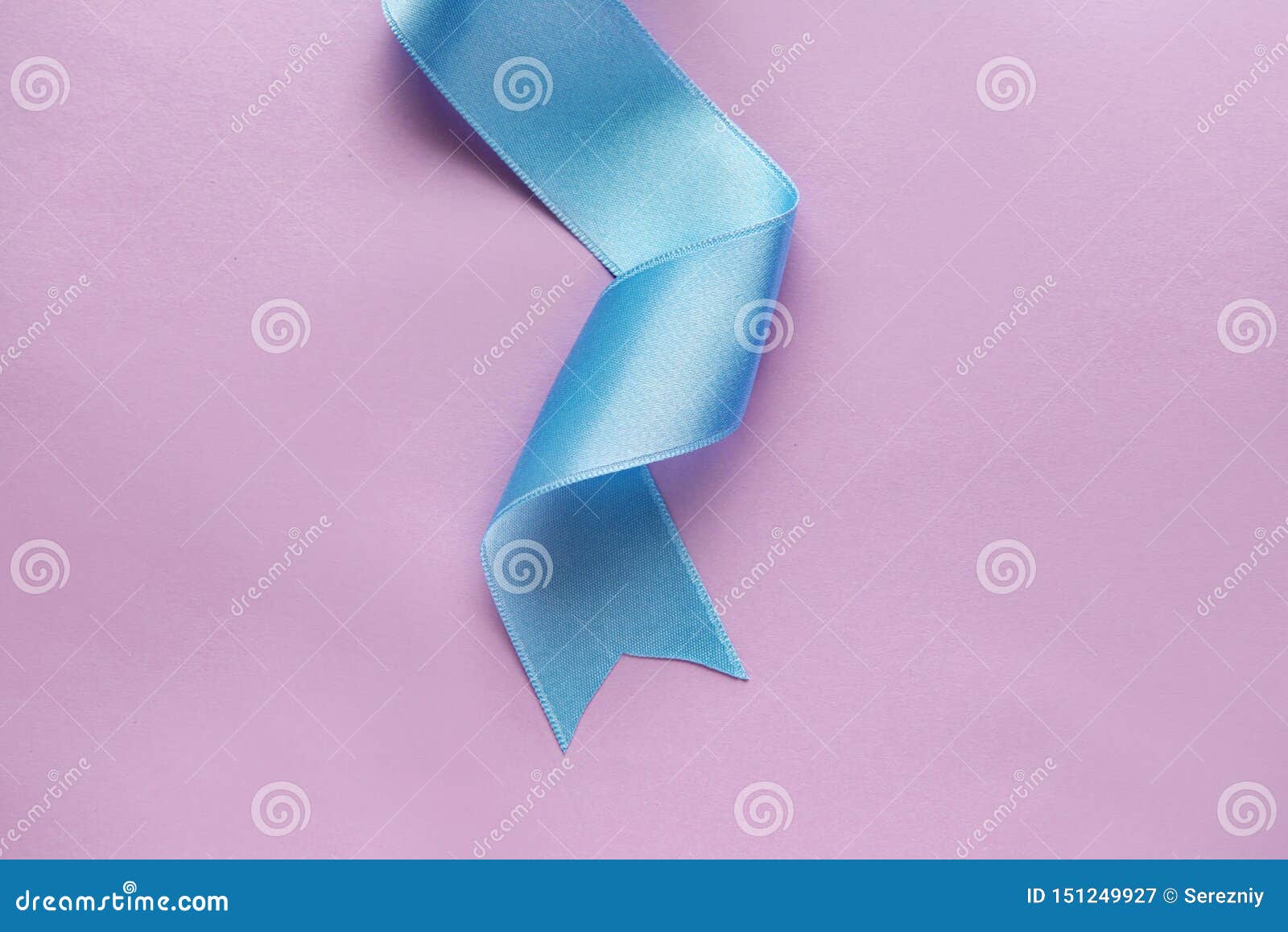 Beautiful Blue Ribbon on Color Background Stock Image - Image of ...