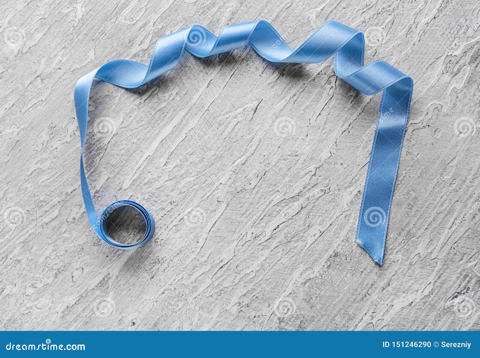 Beautiful Blue Ribbon on Light Background Stock Photo - Image of object ...