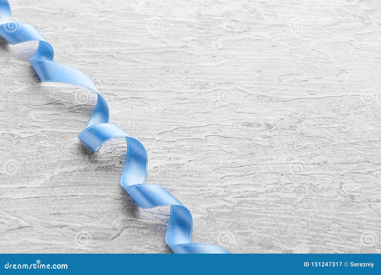 Beautiful Blue Ribbon on Light Background Stock Image - Image of gift ...