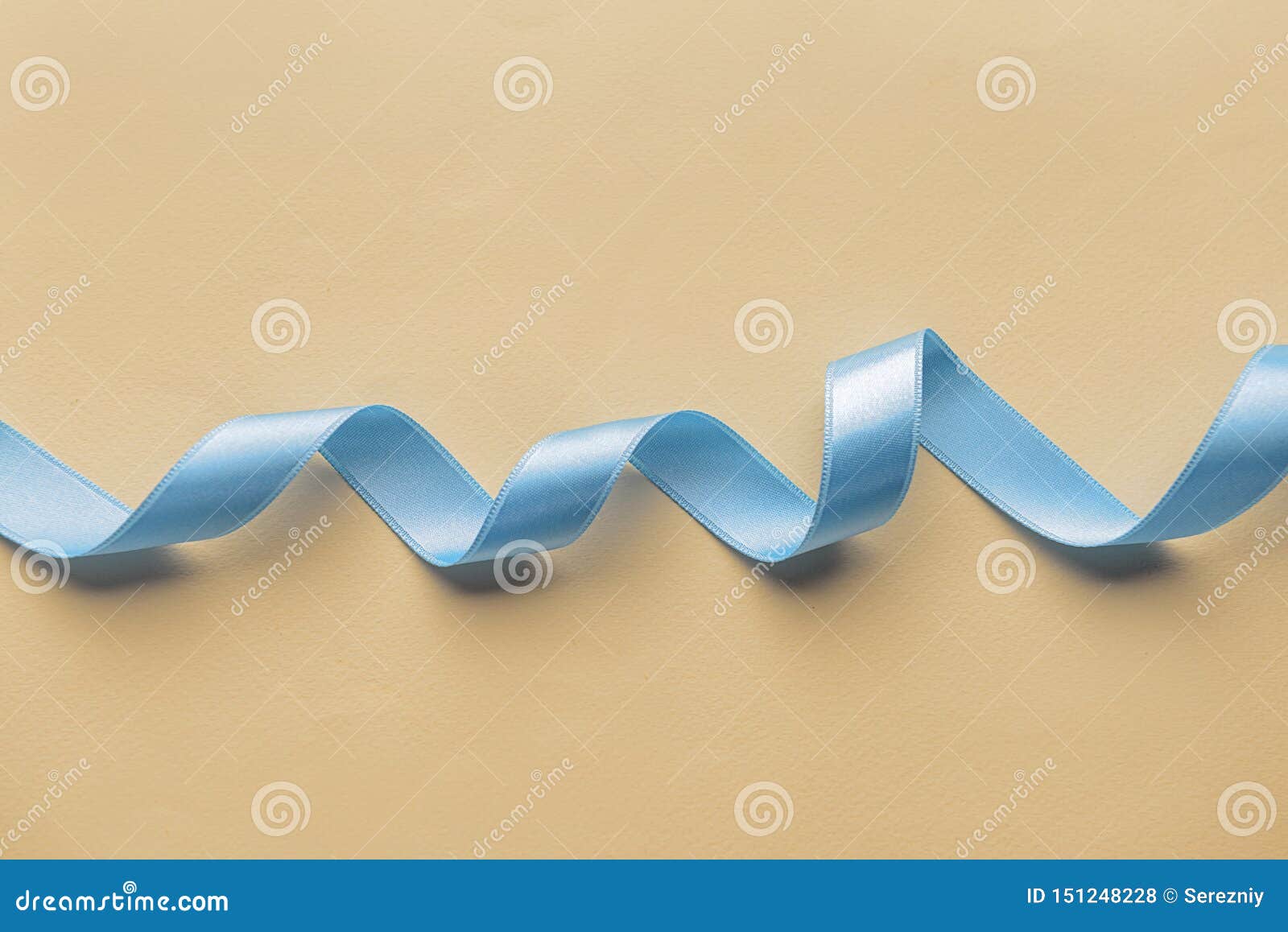Beautiful Blue Ribbon on Light Background Stock Photo - Image of ...