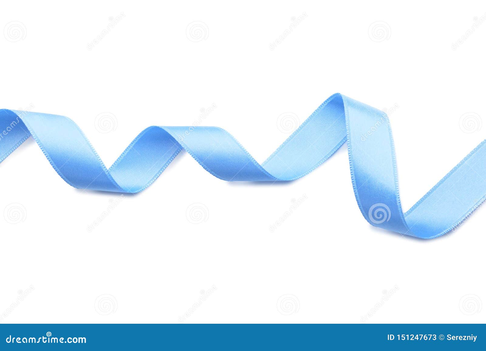 Beautiful Blue Ribbon on White Background Stock Image - Image of simple ...